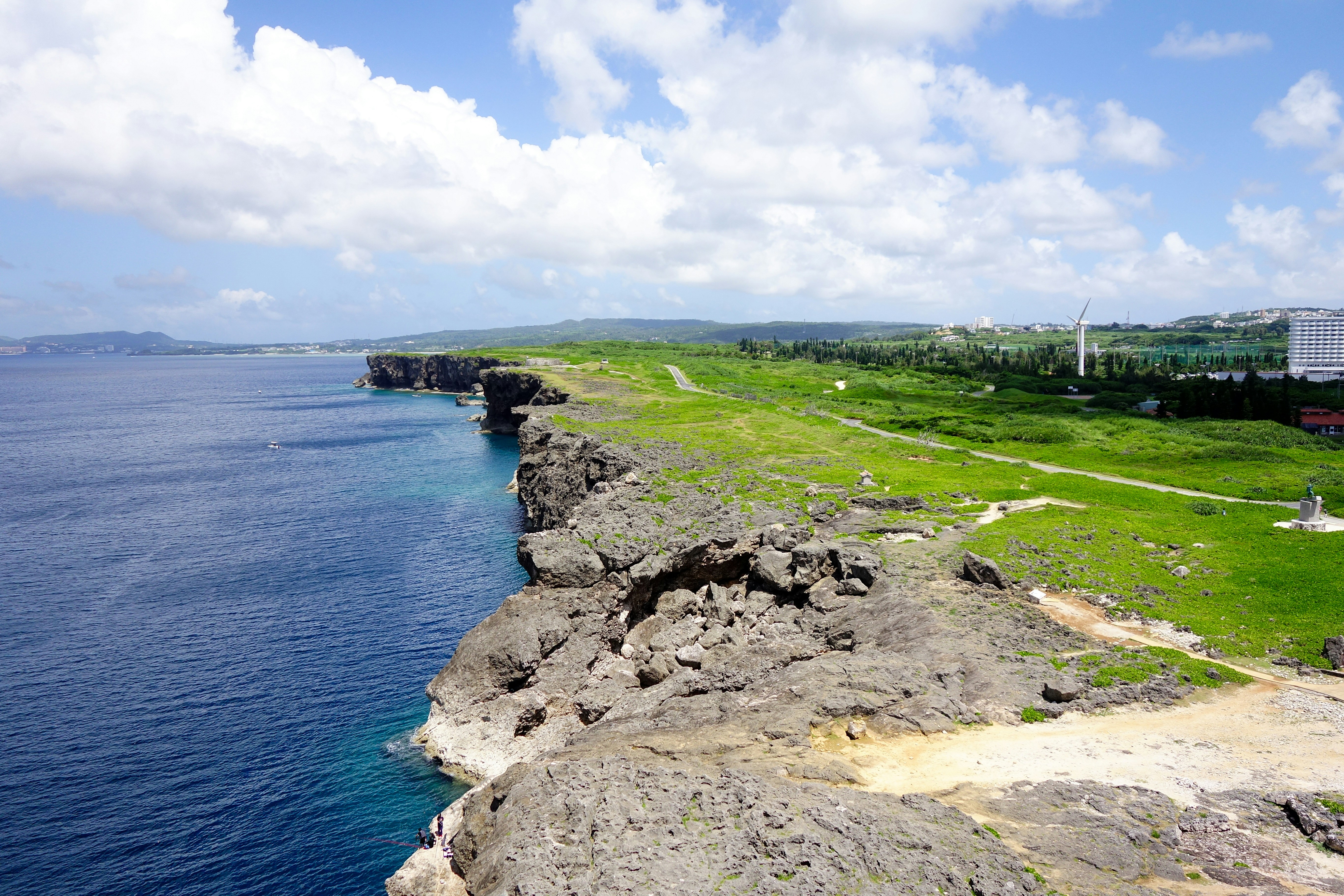 Clifftop Path Overlooking the Distant Sea