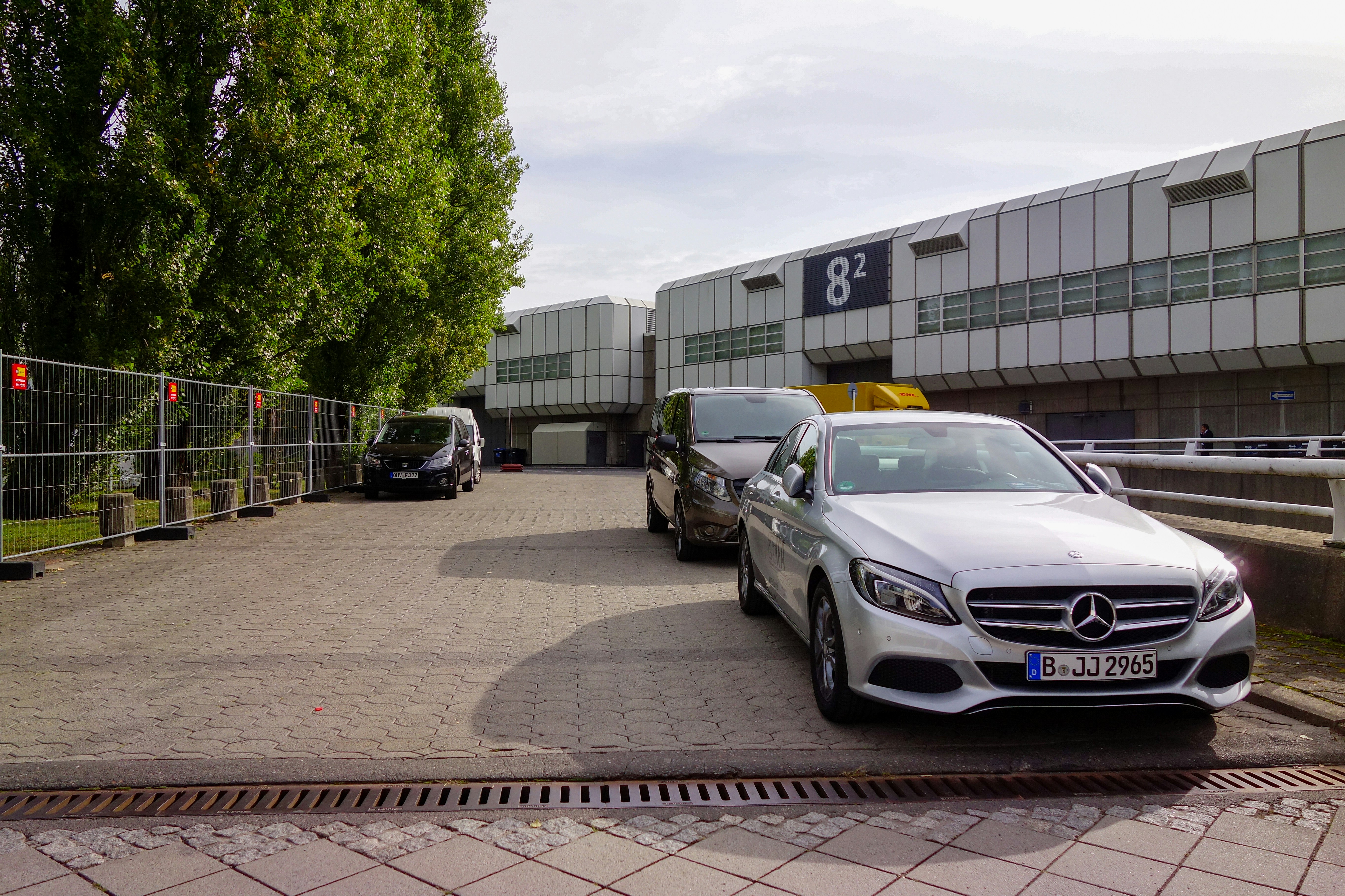 Mercedes at the Test Gate: Quiet Arrival near the Industrial Channel