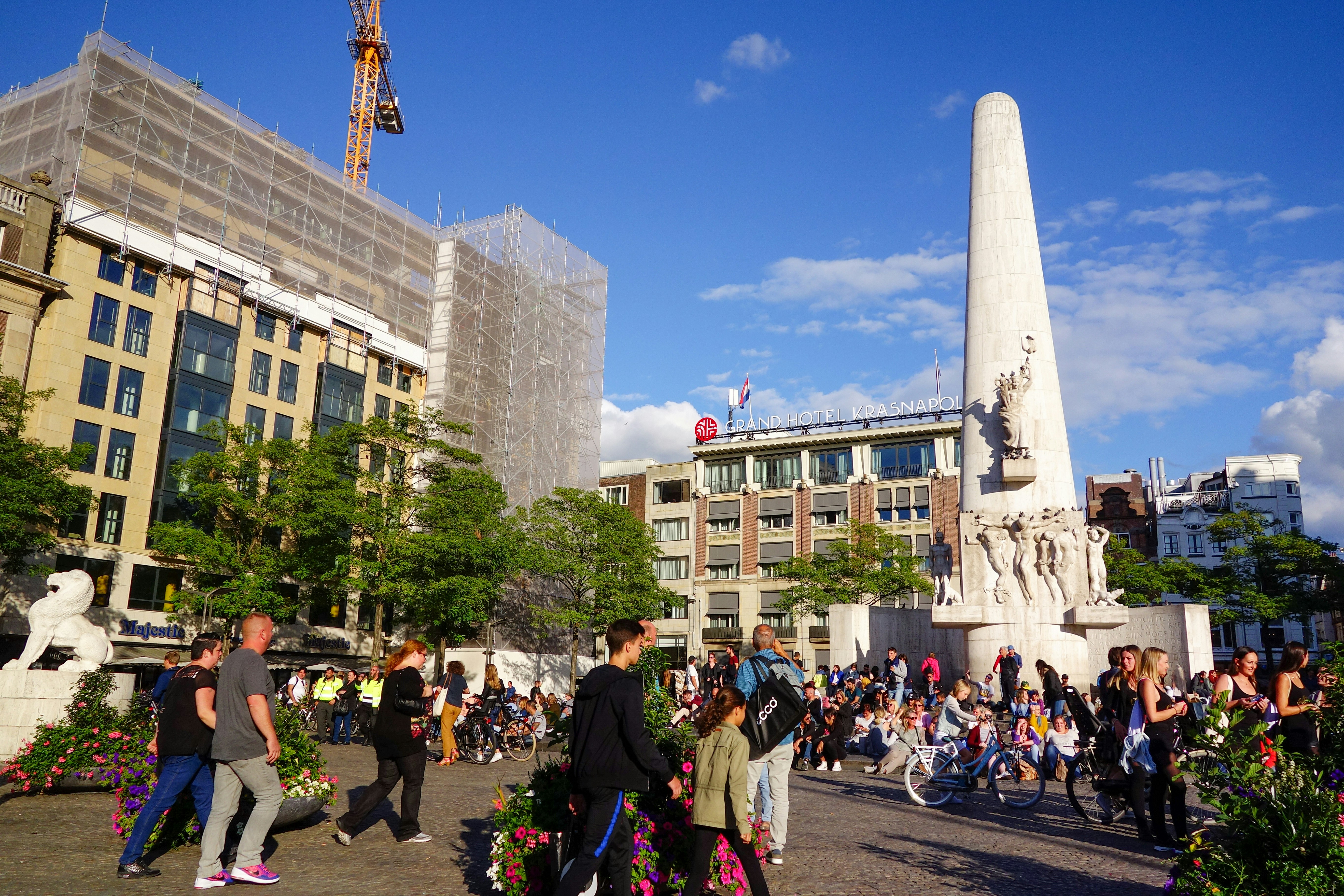 Urban Square in the Shadow of a Monument