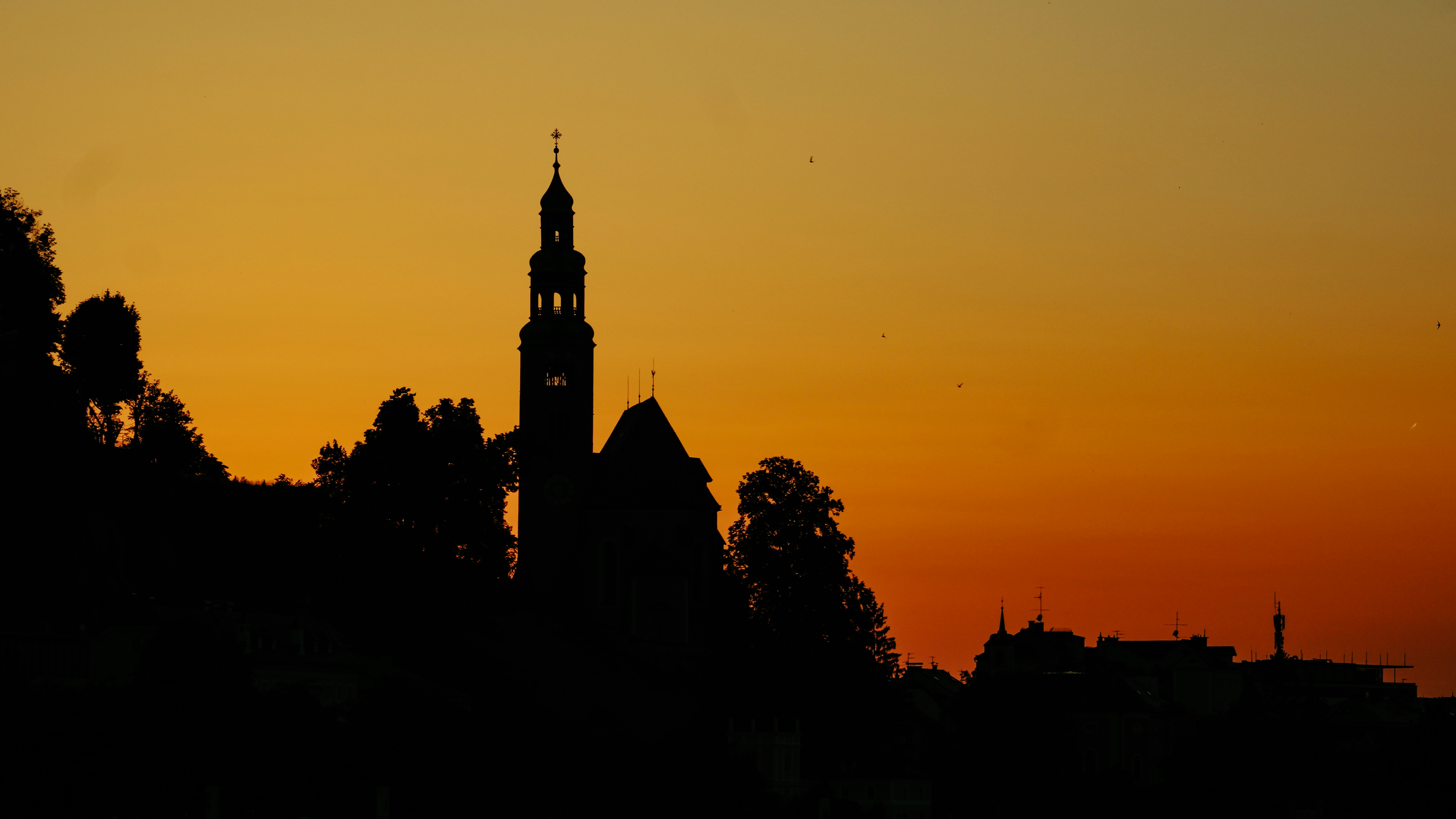 Silhouetted Cathedral at Golden Hour