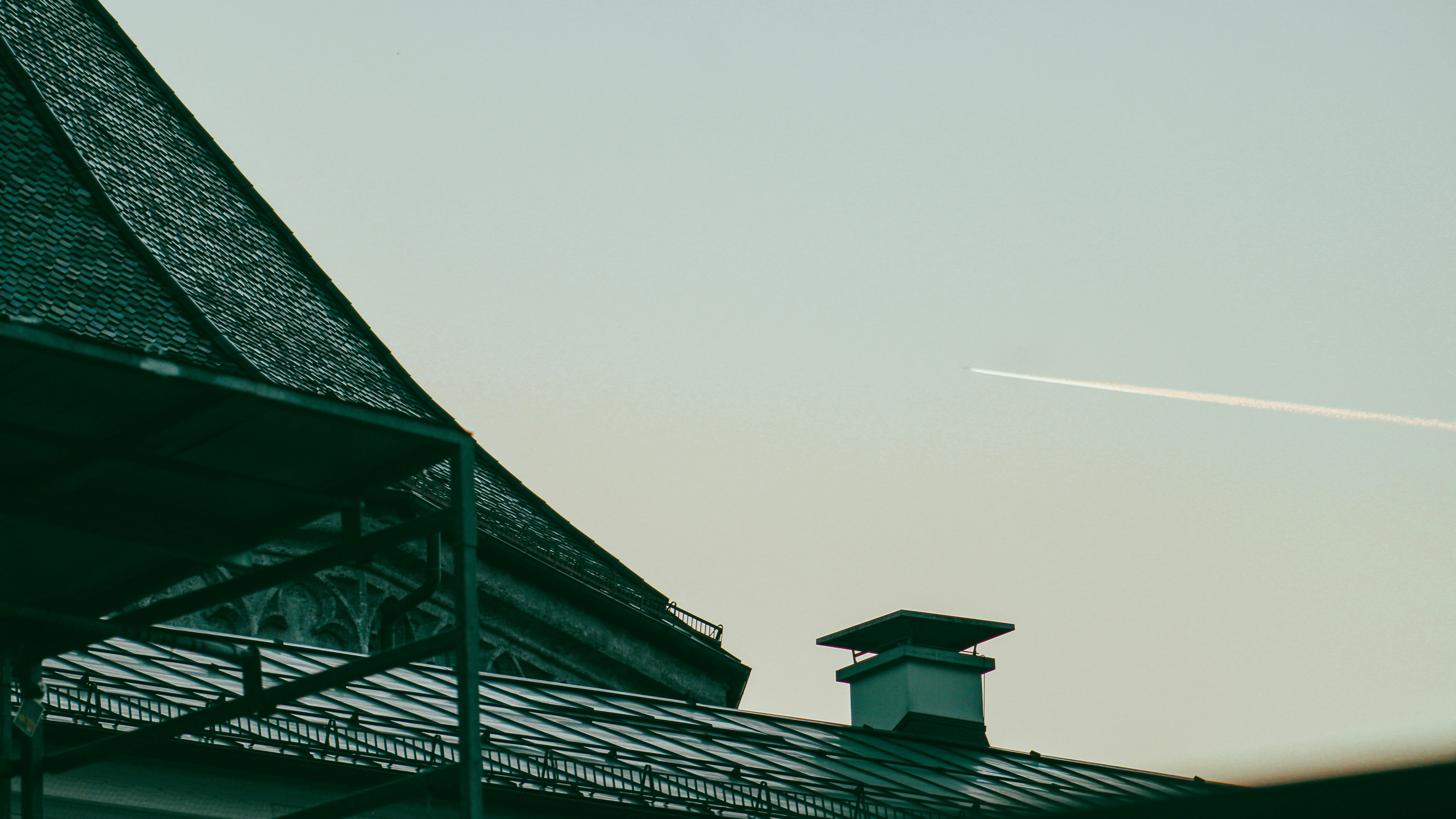 Rooflines and Sky: Quiet Geometry of a Vintage Rooftop