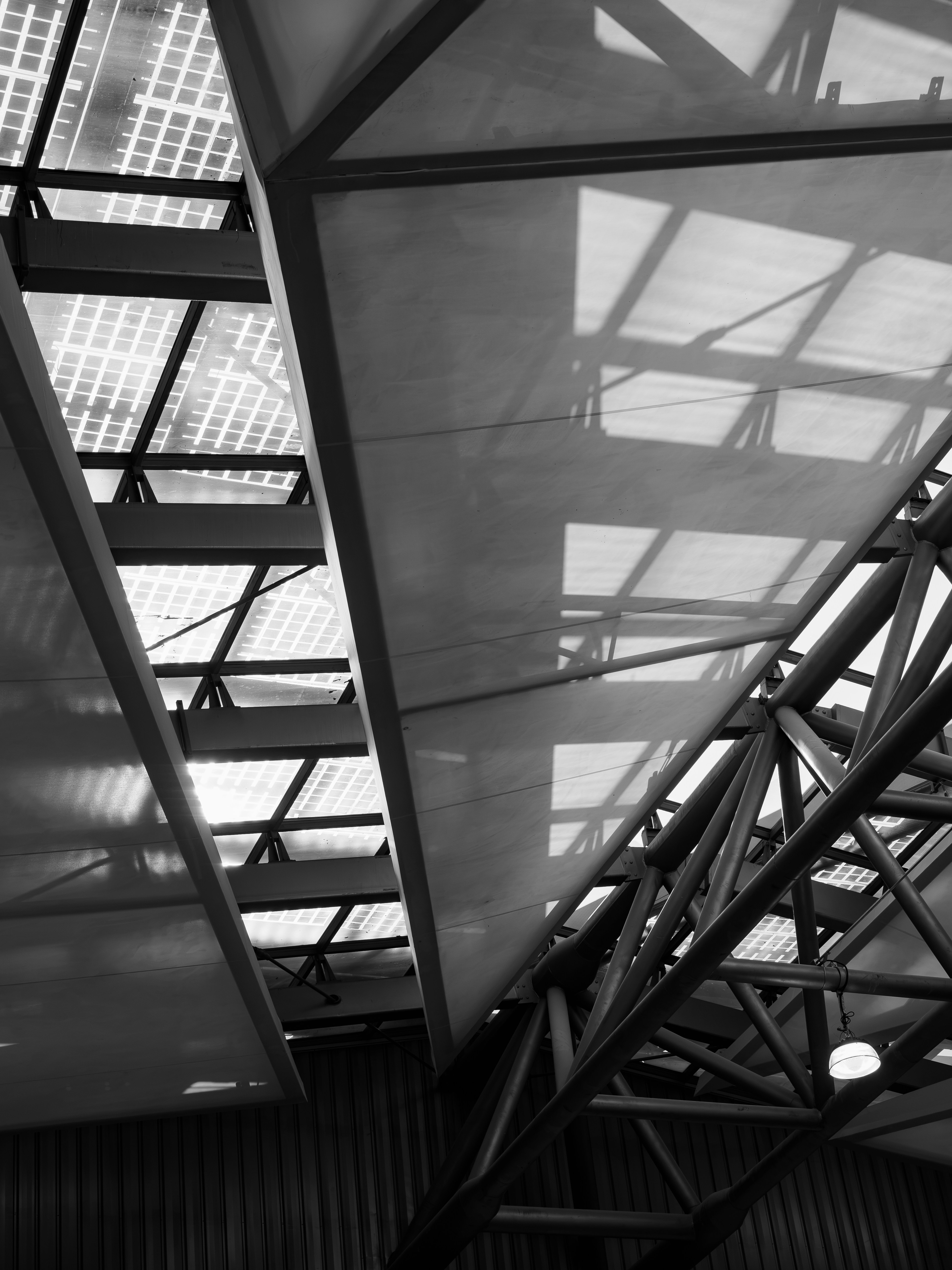 Intersecting Lines: Steel Framework in Monochrome Geometry