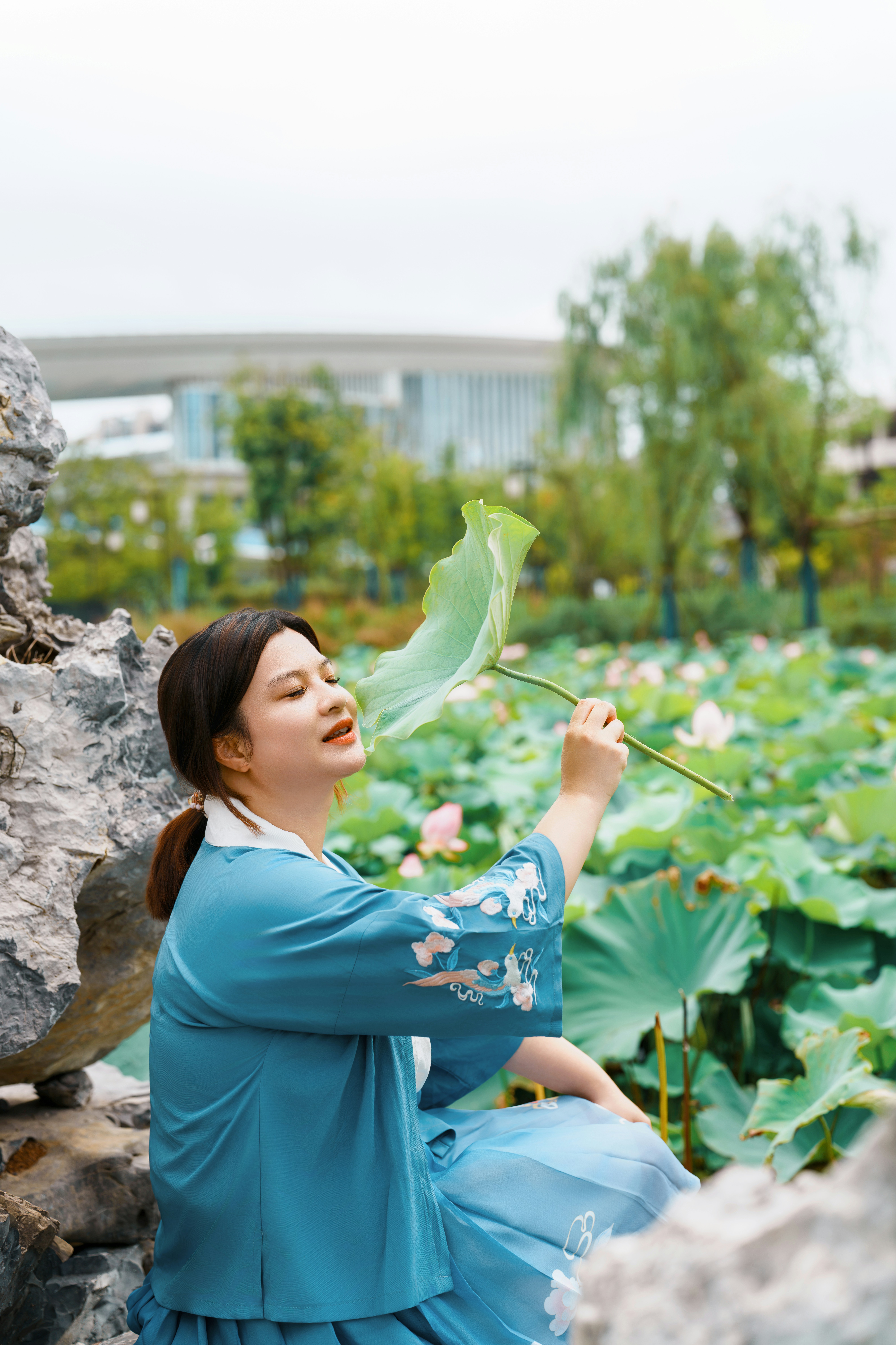 Quiet Moment in the Lotus Garden