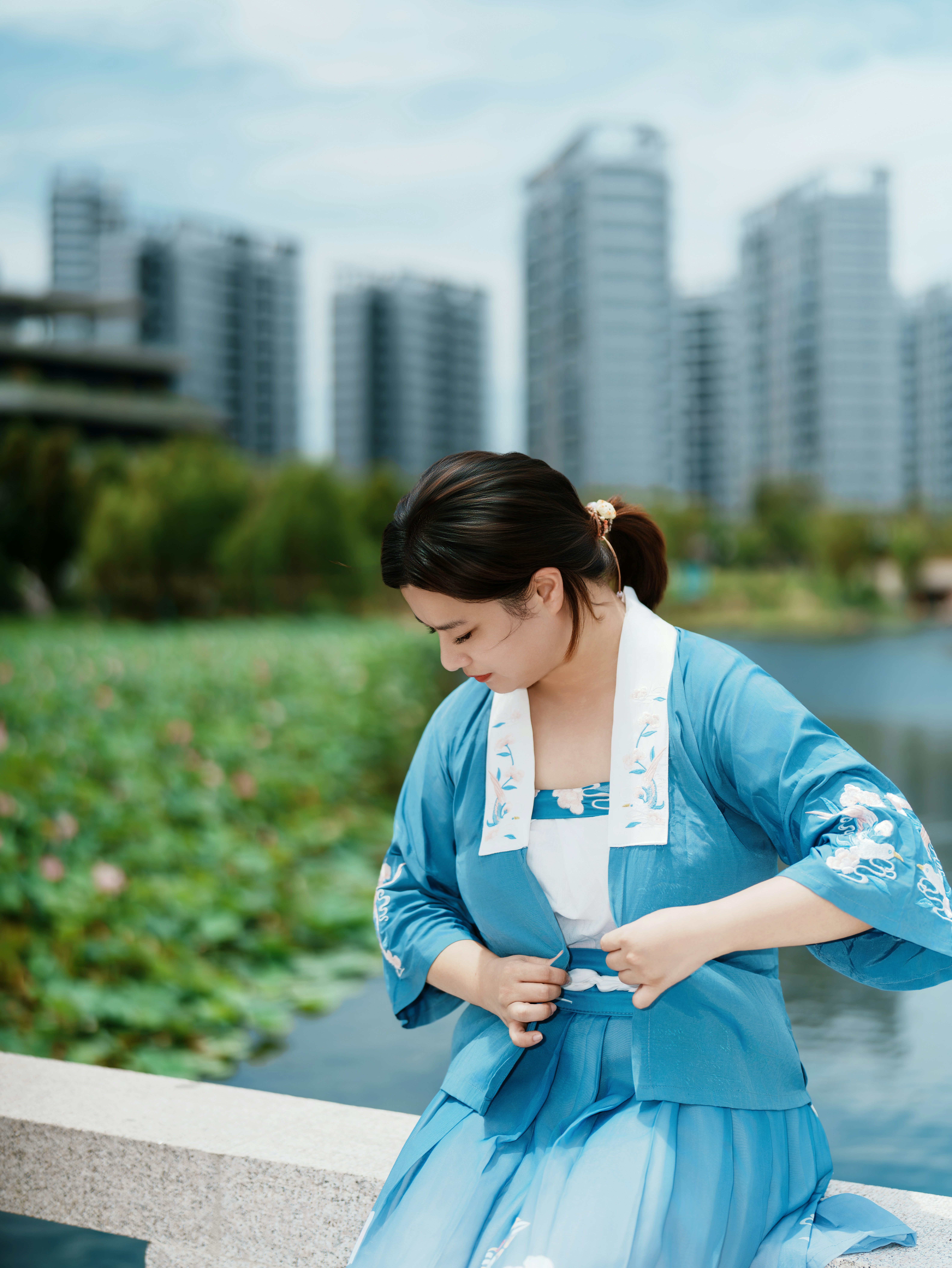 Azure Belle in a City Garden