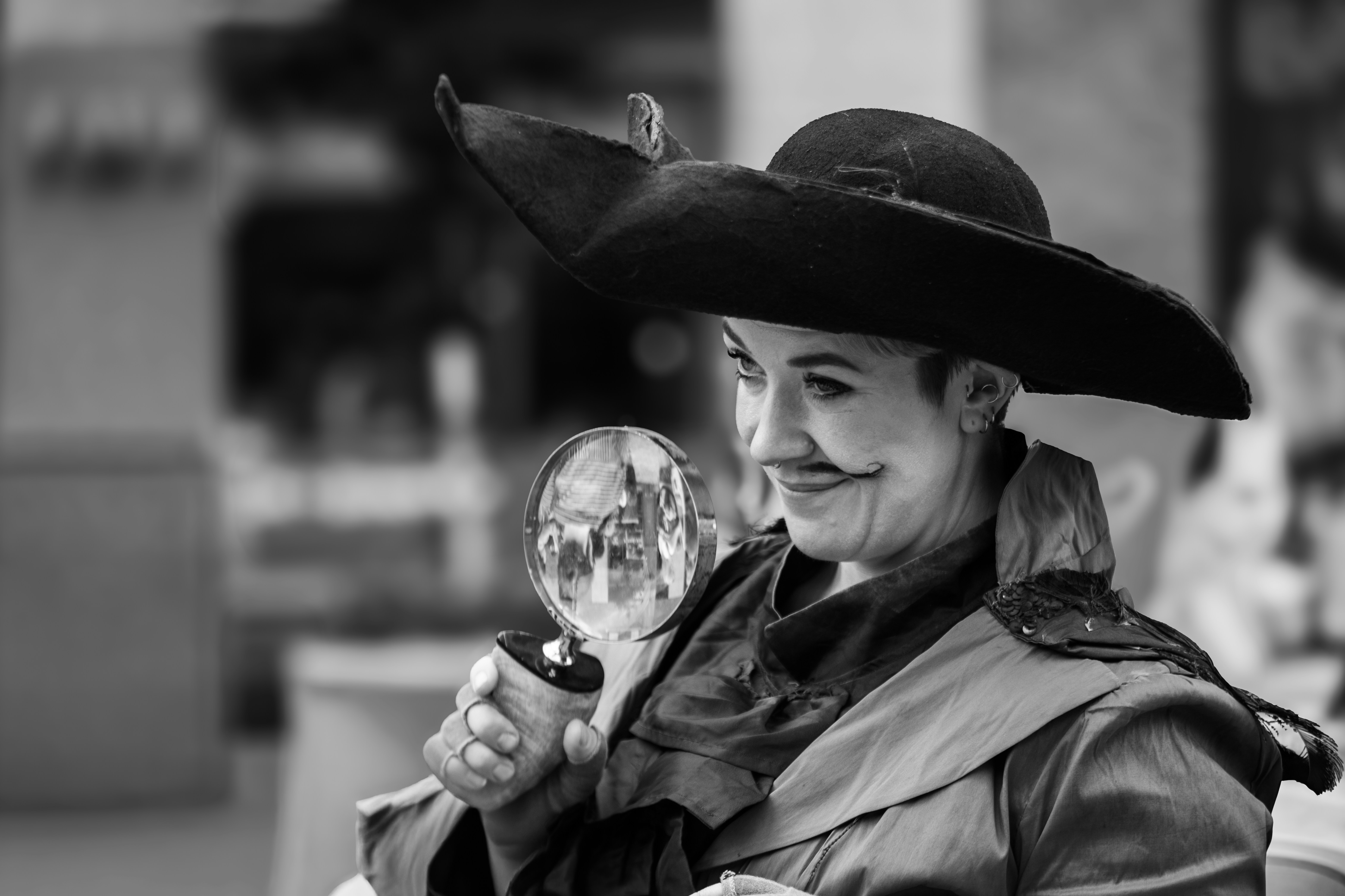 Portrait in a Wide Brim: A Gentle Glimmer in the Handheld Globe