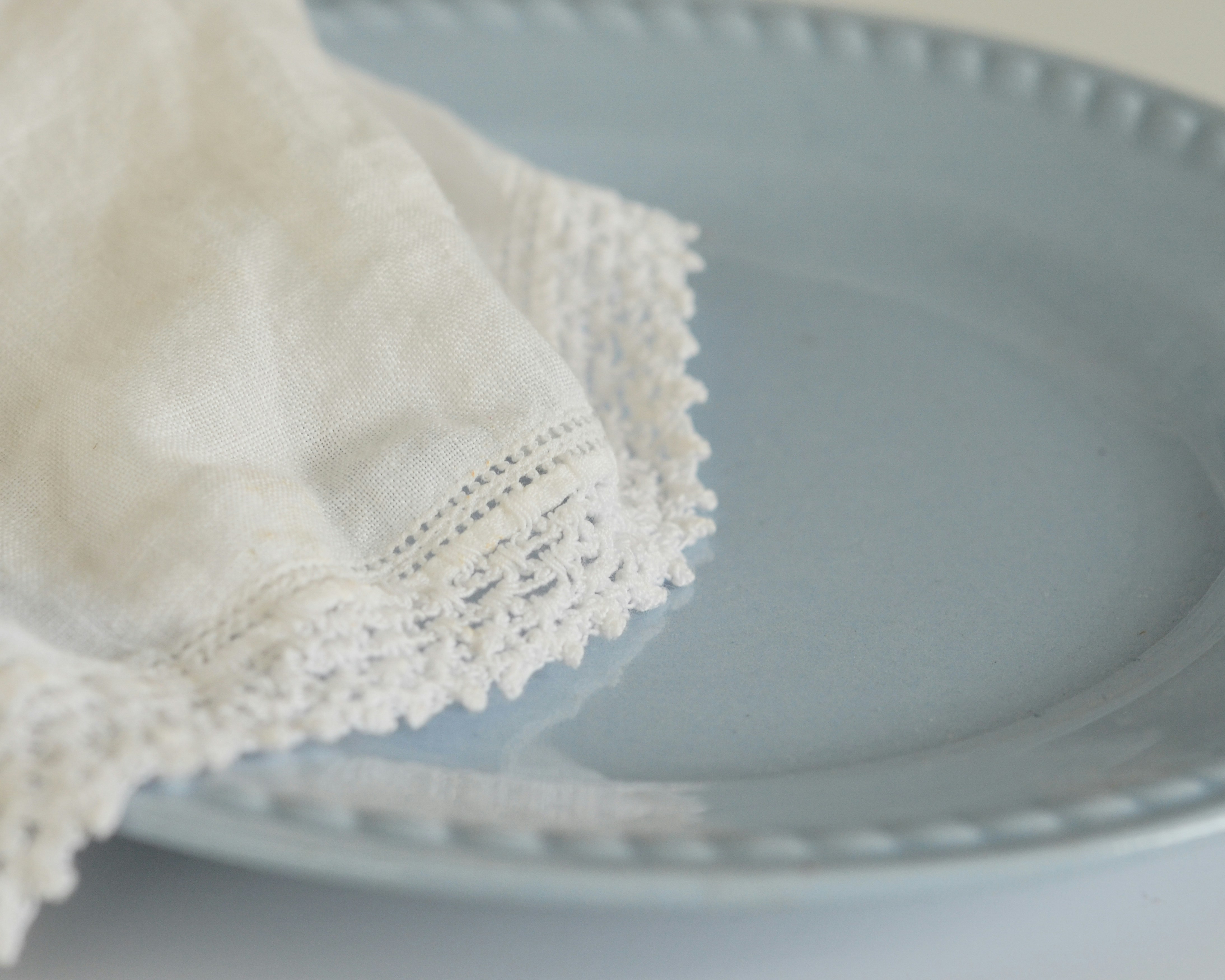 Catted Cloth Rest on a Pale Plate