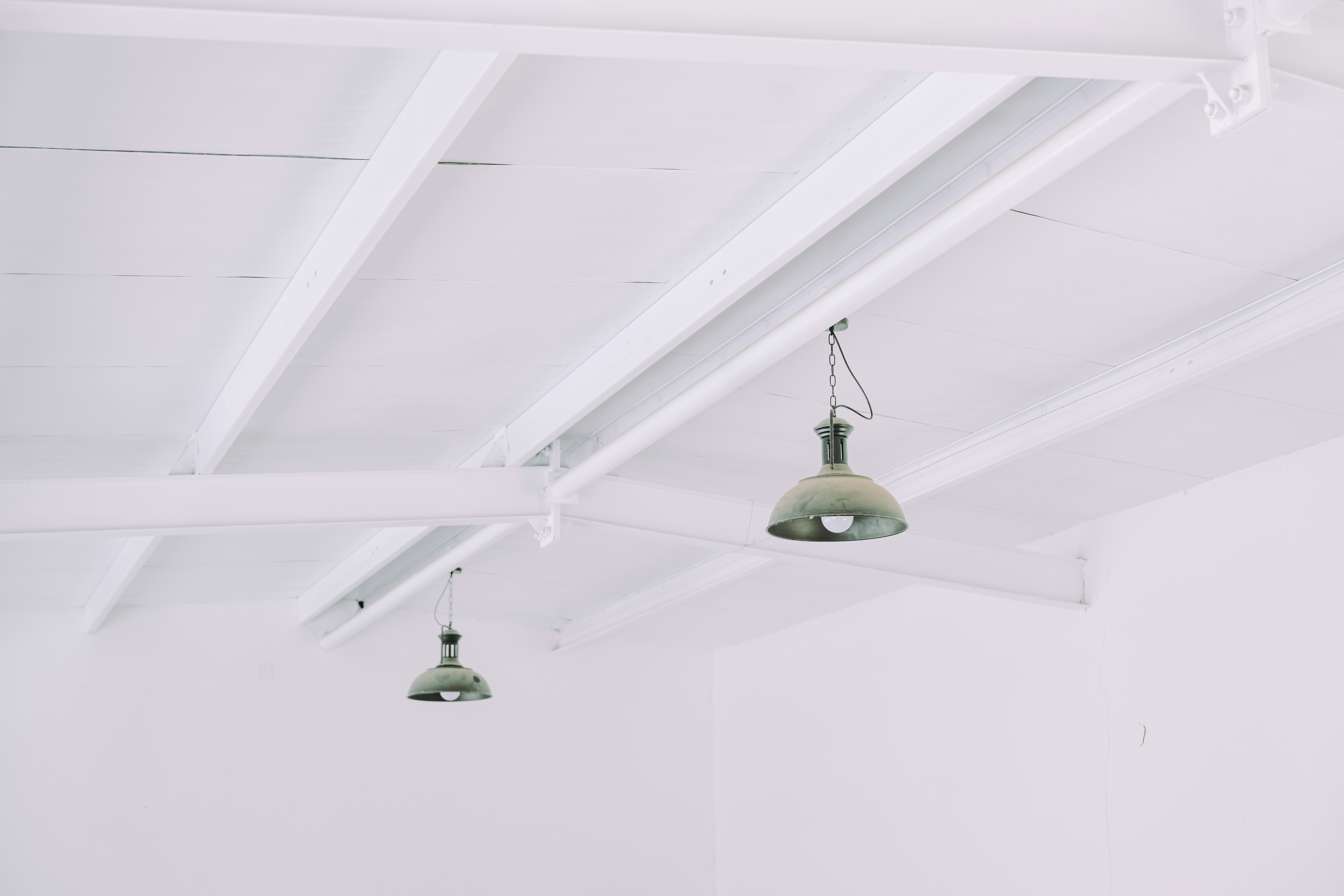 Minimal Loft Lights in Empty White Space