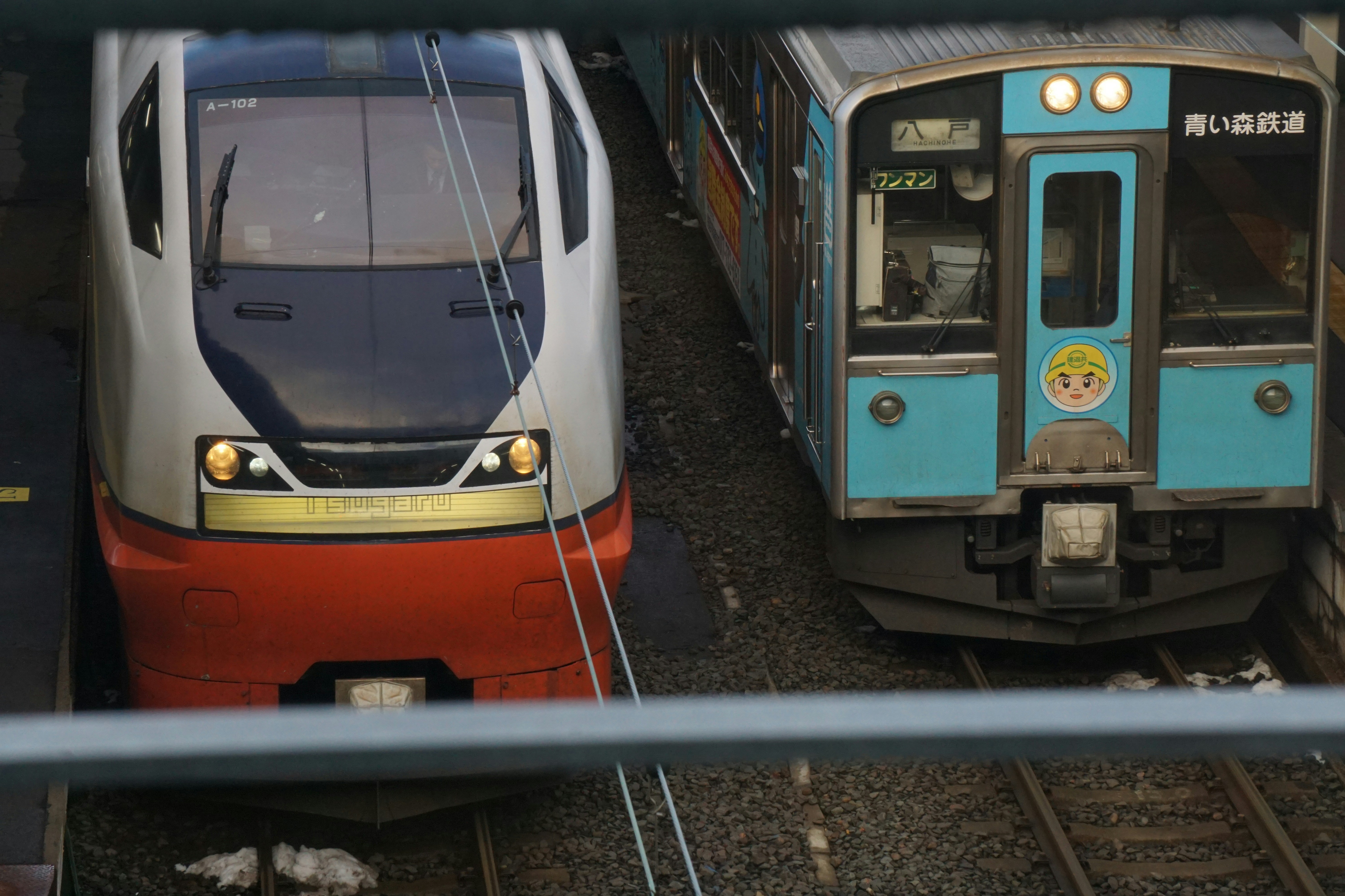 Dual Trains Face Off on Shared Tracks