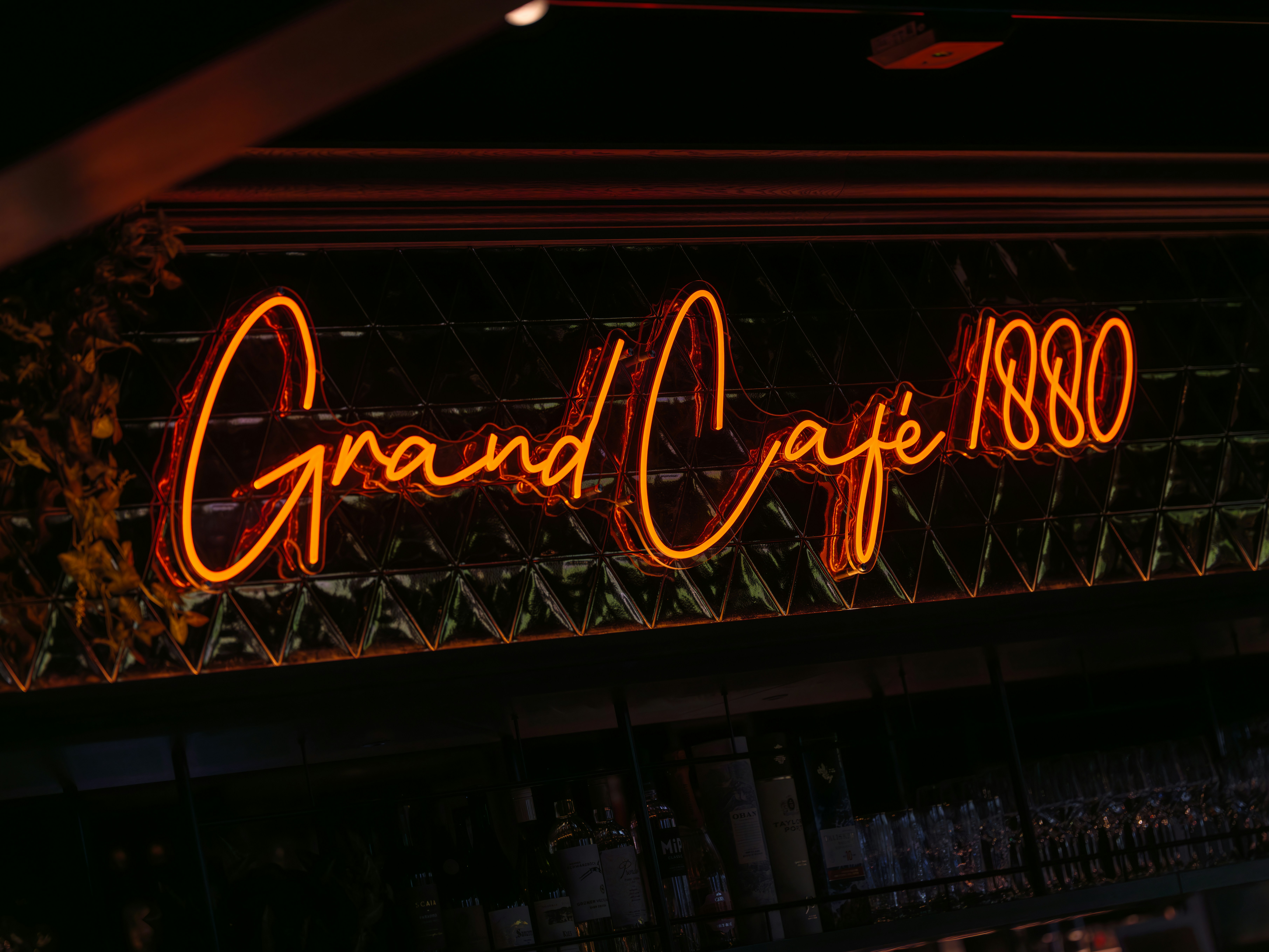 Neon Sign at Grand Café 1880