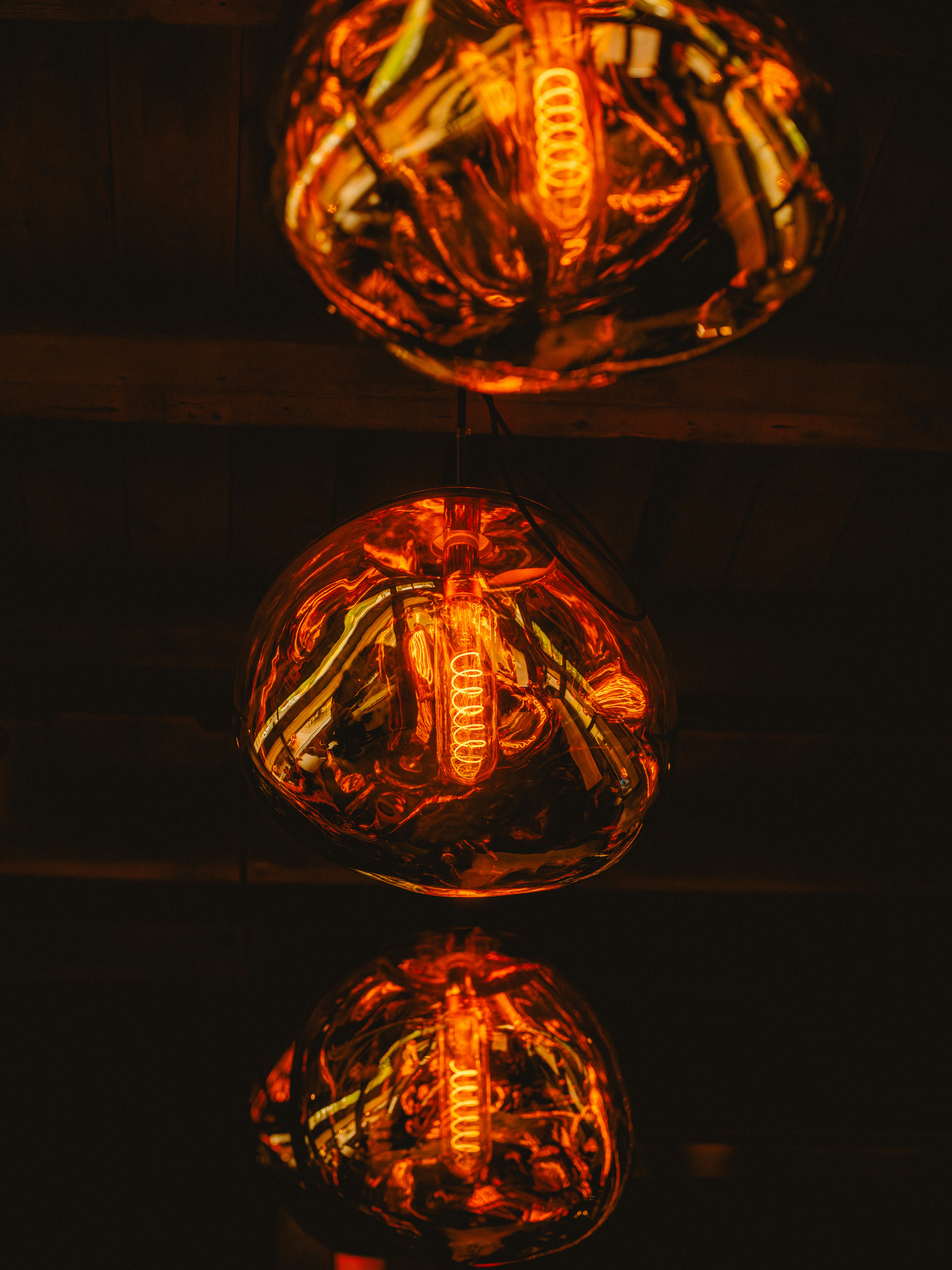 Glowing Orbs in a Dim Loft