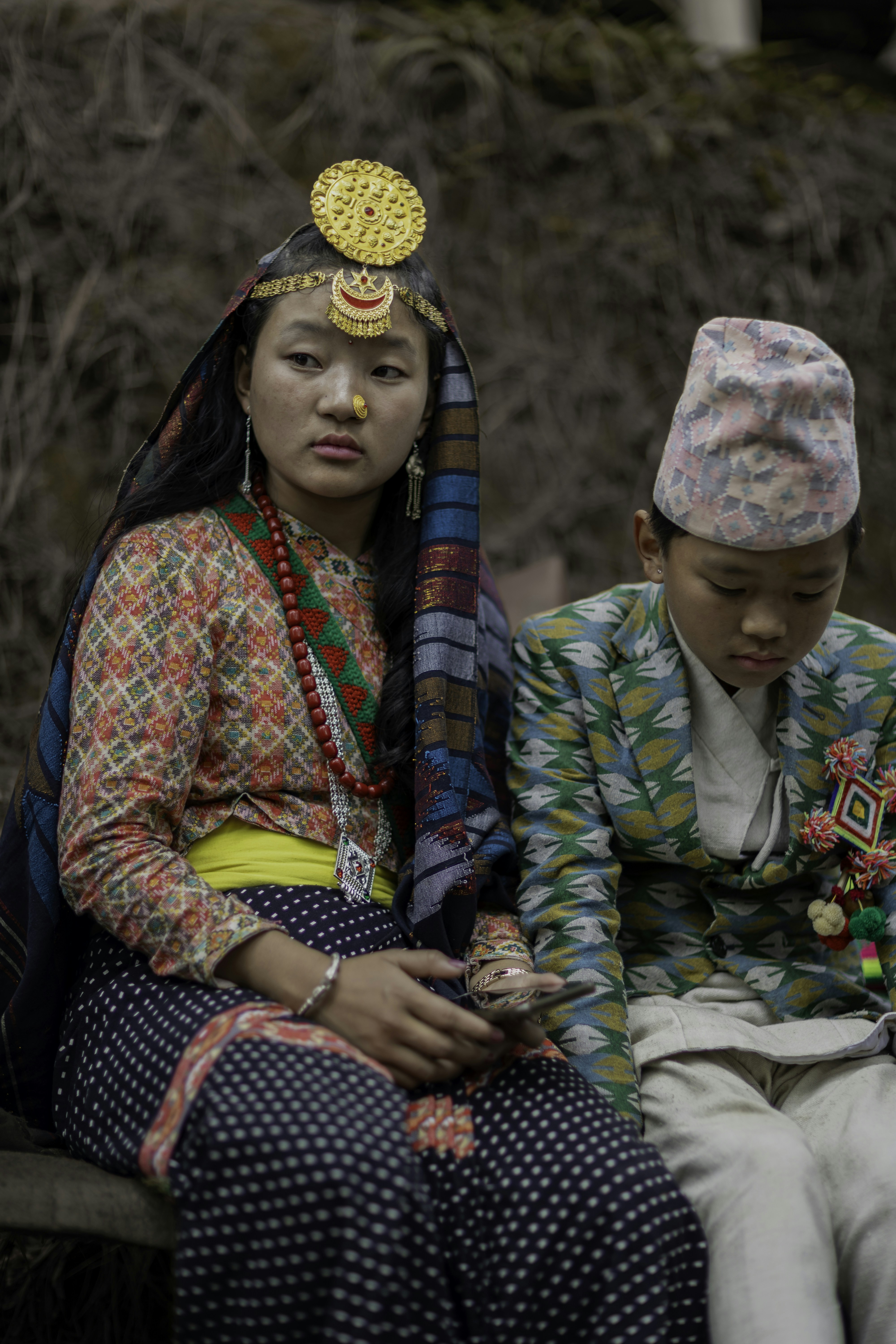 Traditional Grace: A Youthful Moment in ceremonial Attire