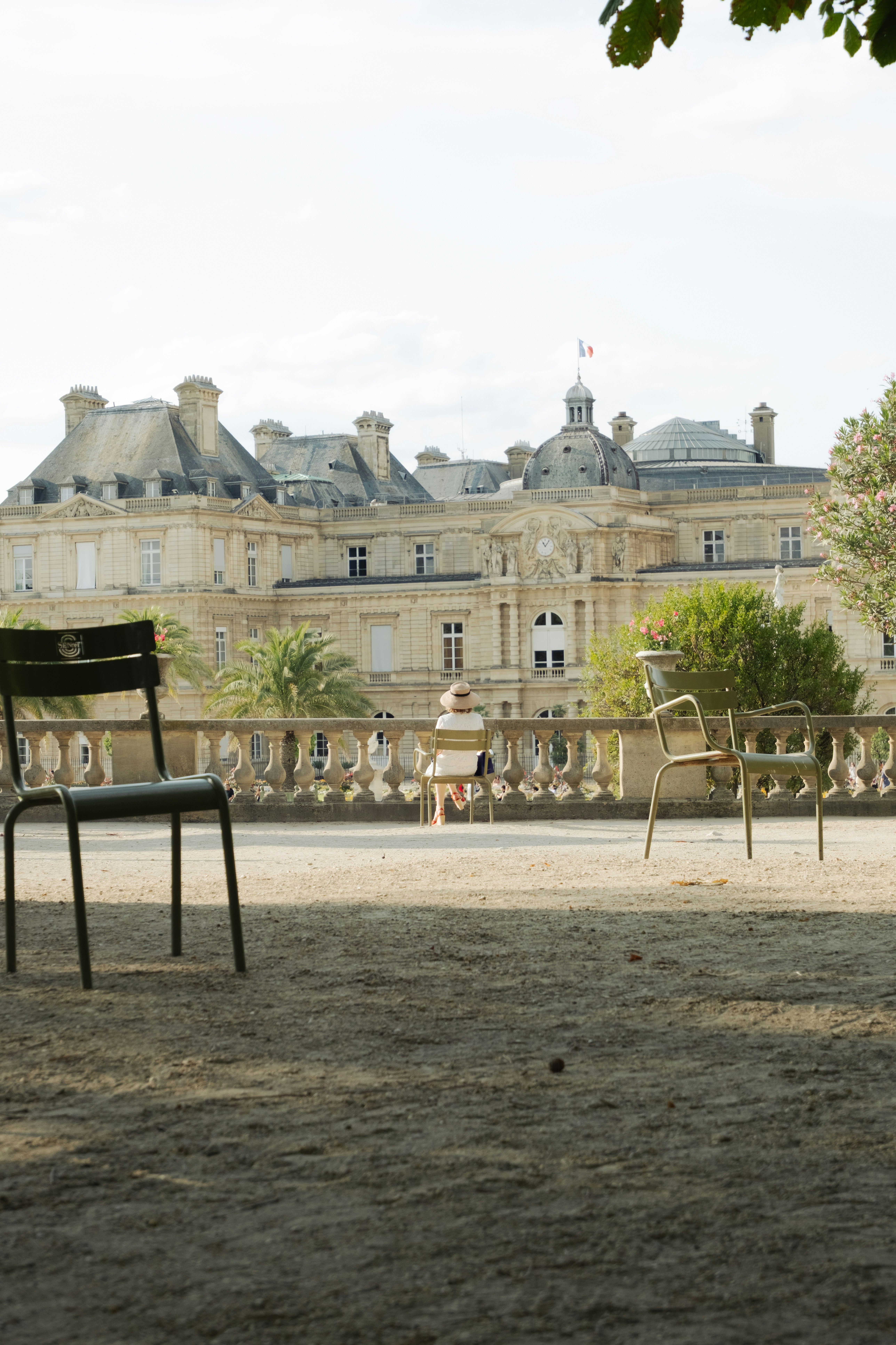 Balustrade View: A Quiet Moment with a Grand Facade