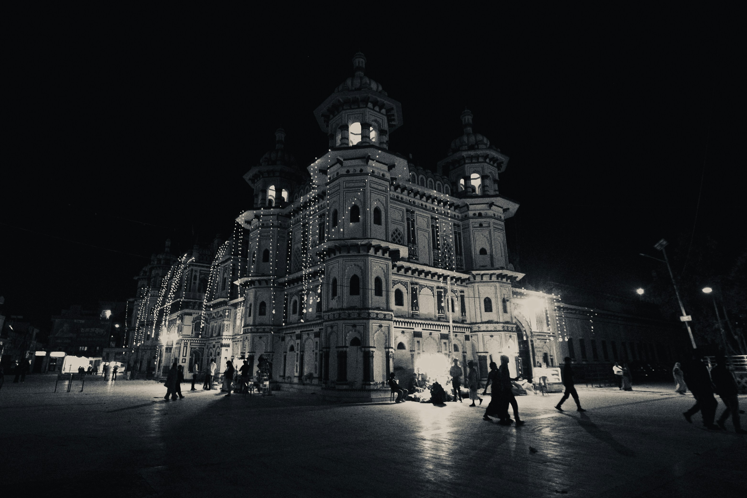 Luminous Cornerstone: A Night at the Grand Facade
