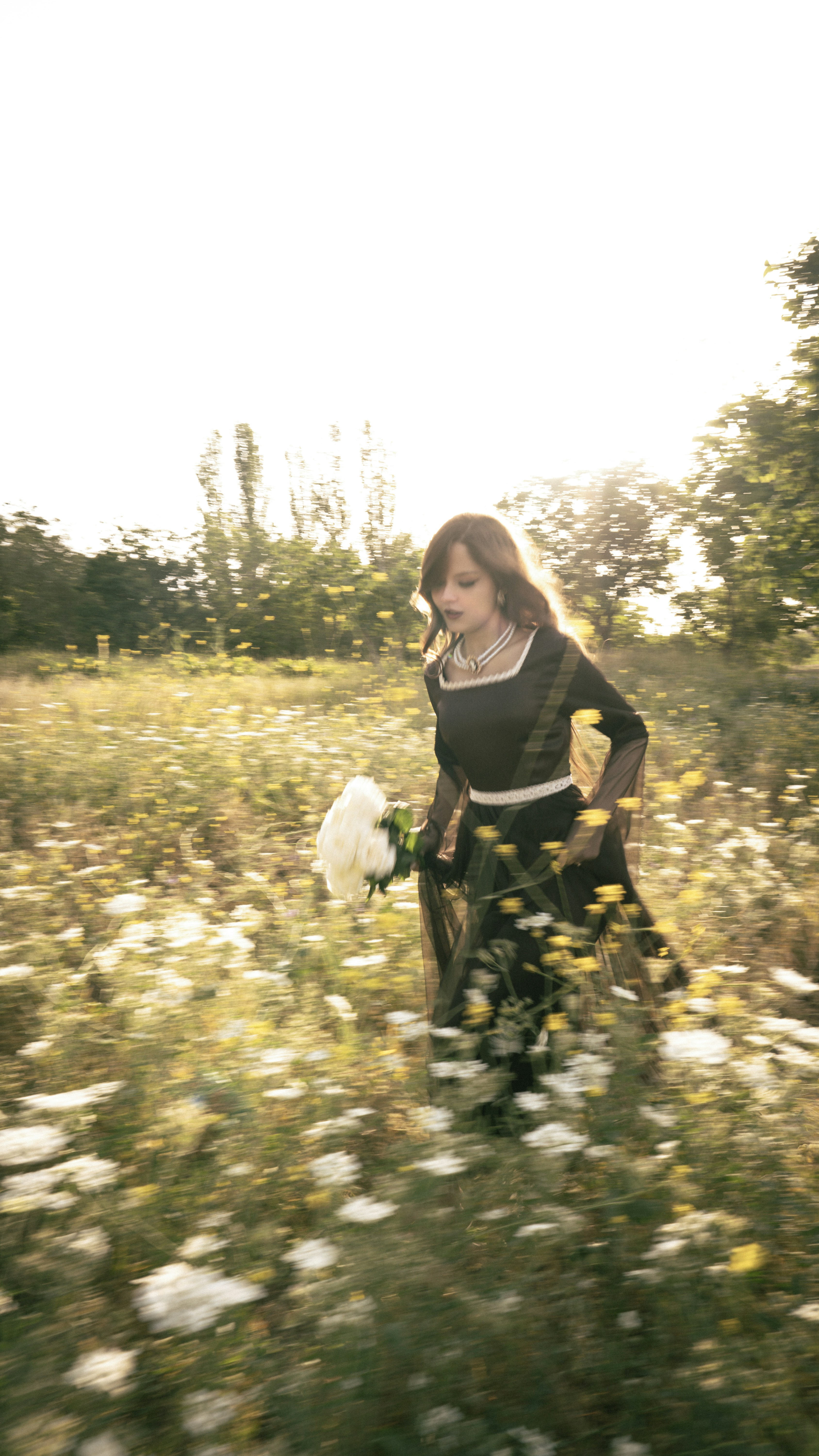 Bride in a Field: a Soft Moment at Golden Hour