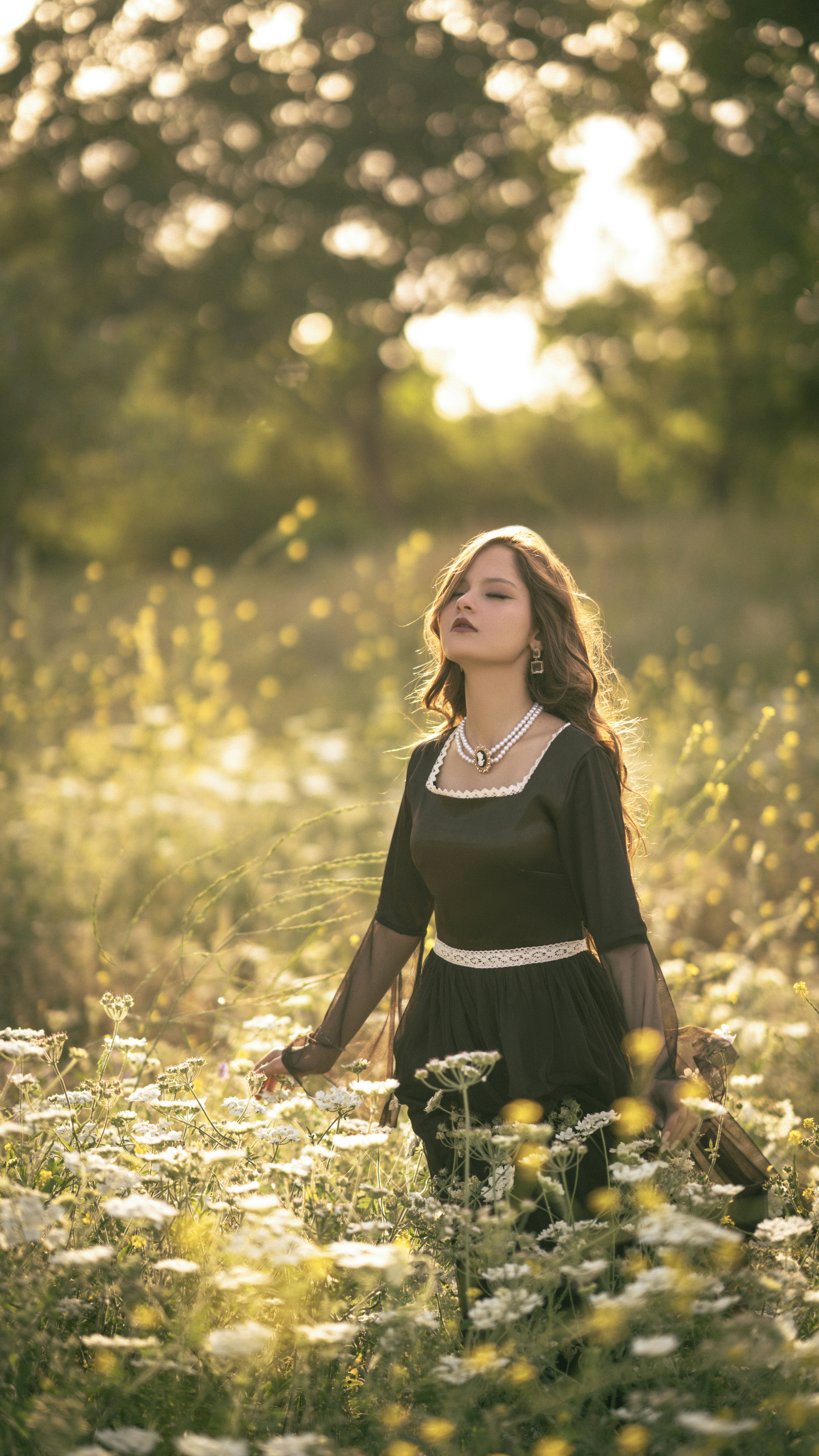 Field of Quiet Grace: A Portrait in Golden Hour Silhouette