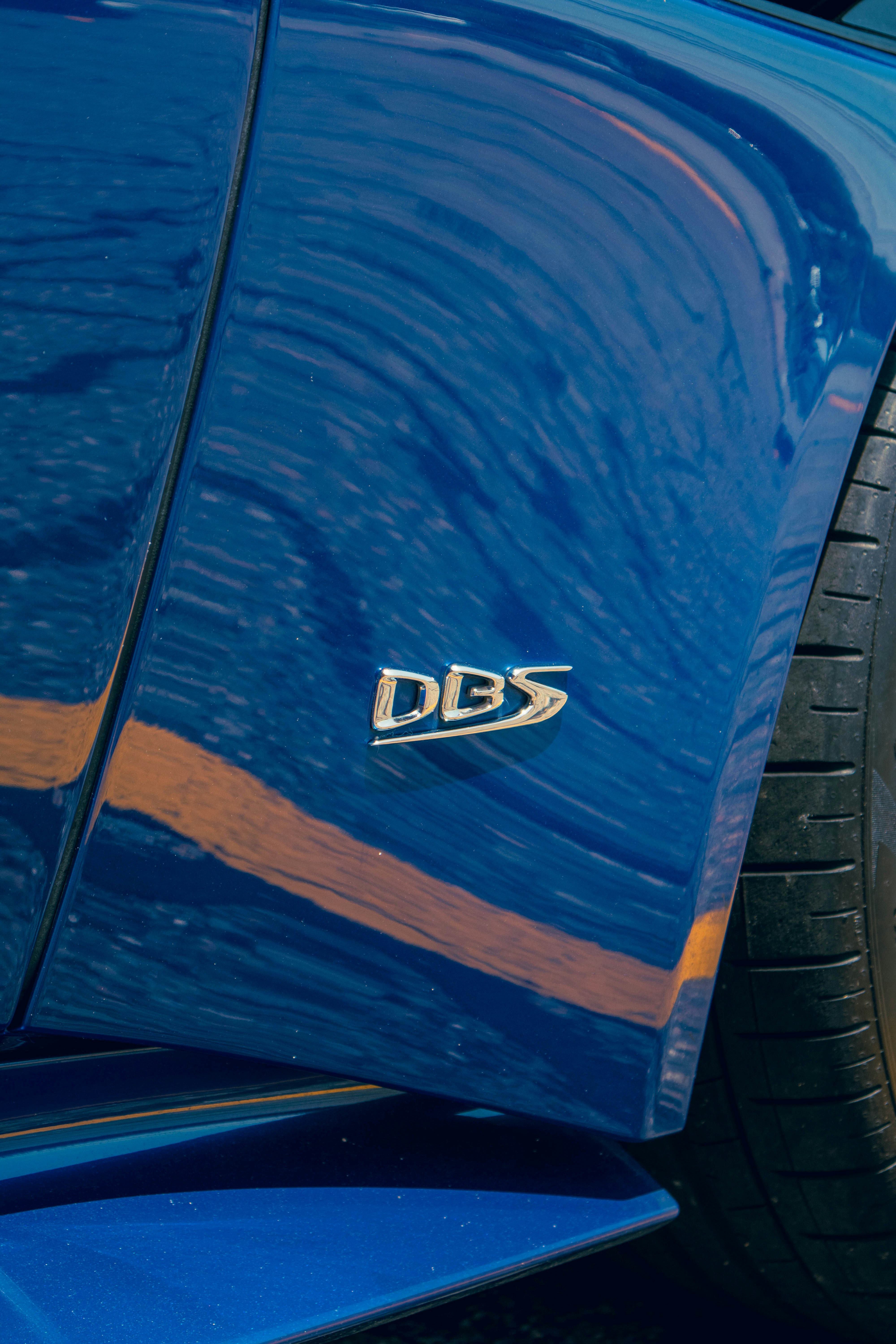 Blue DBS Badge and Curved Car Panel