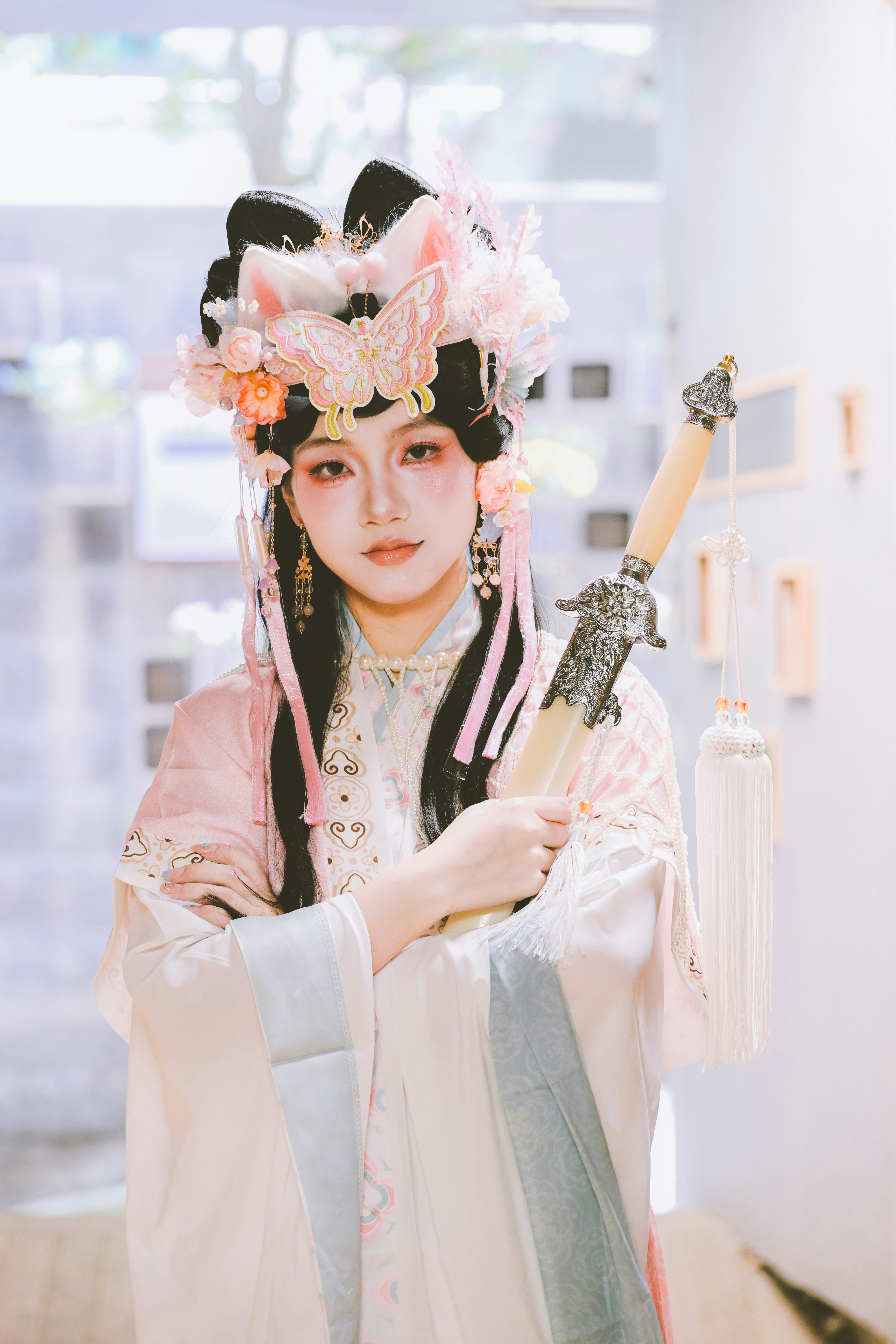 Celestial Court: Portrait in Silk and Butterfly Headdress