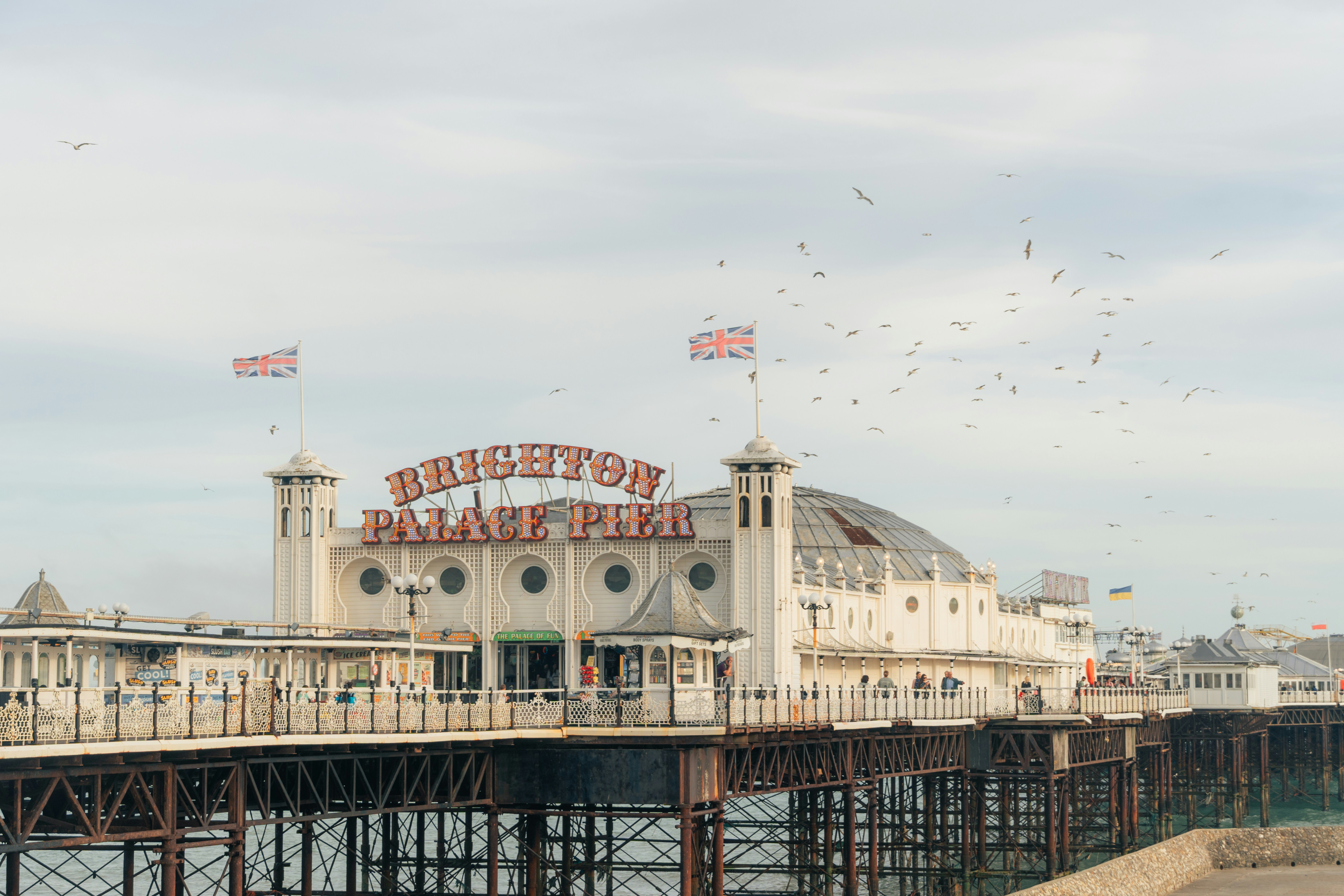 Brighton Pier Afloat in Soft Skies