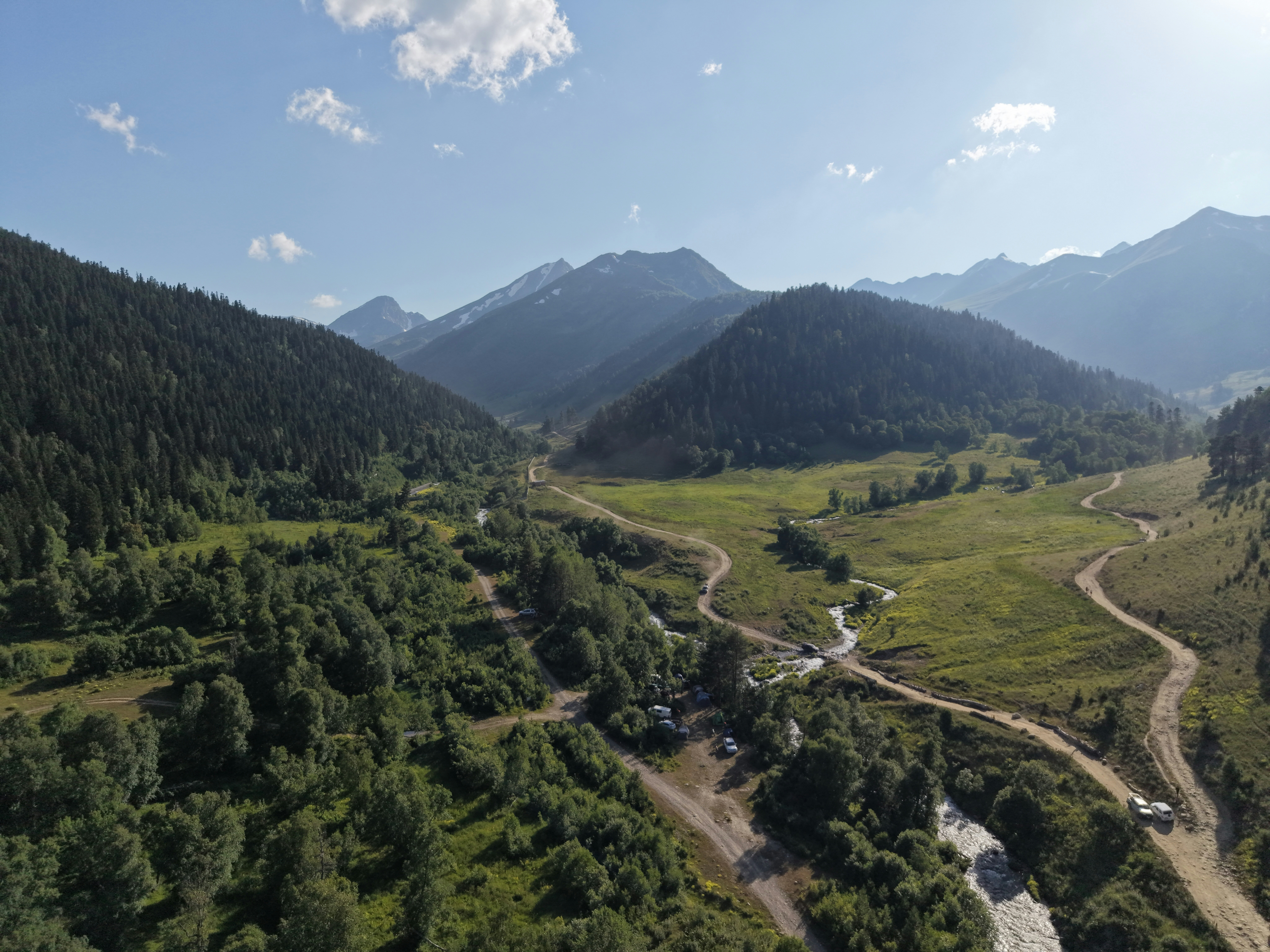 Aerial Confluence: Mountain Valley Road Trails