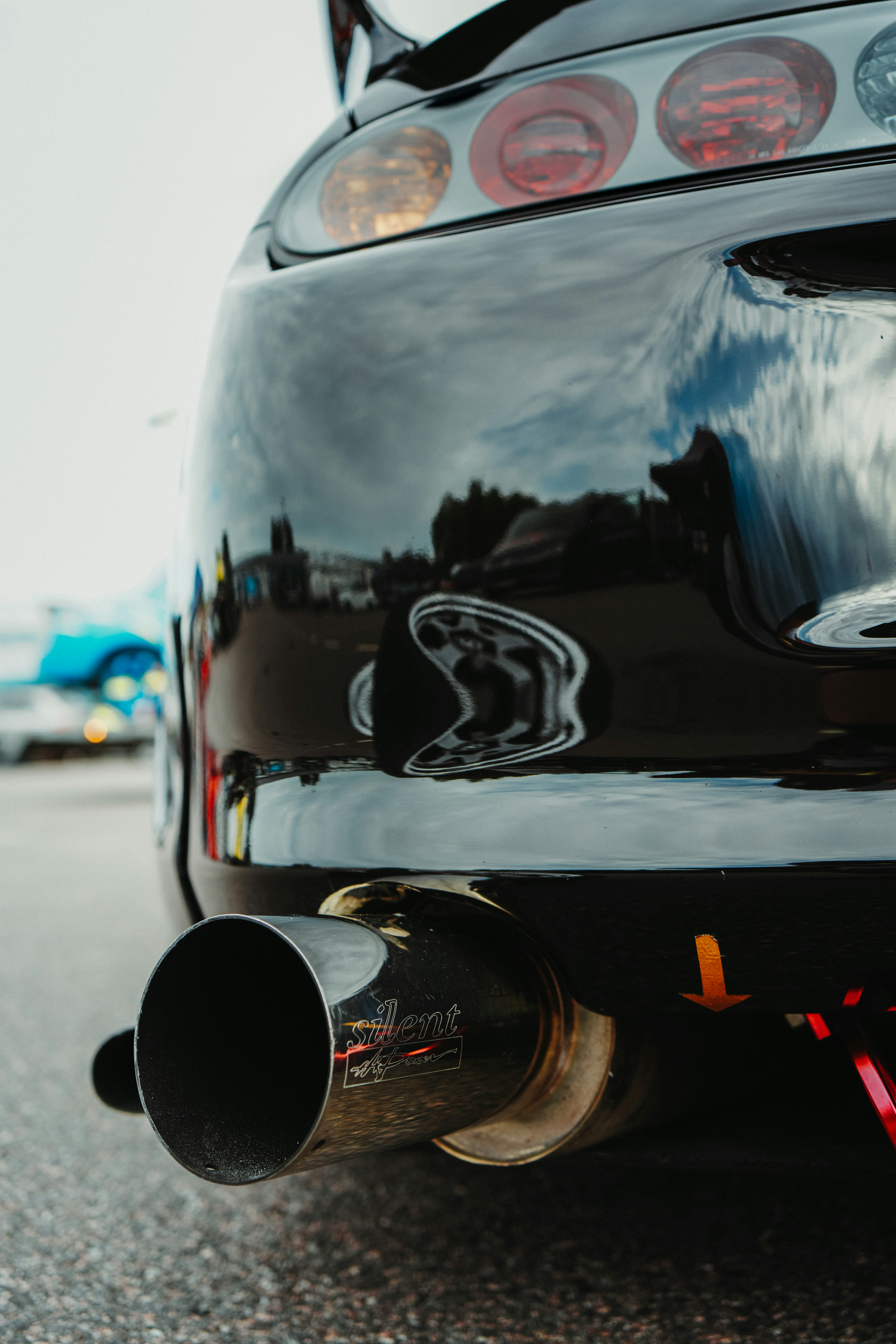 Reflected Sleekness: The Striking Back of a Tuned Sports Car