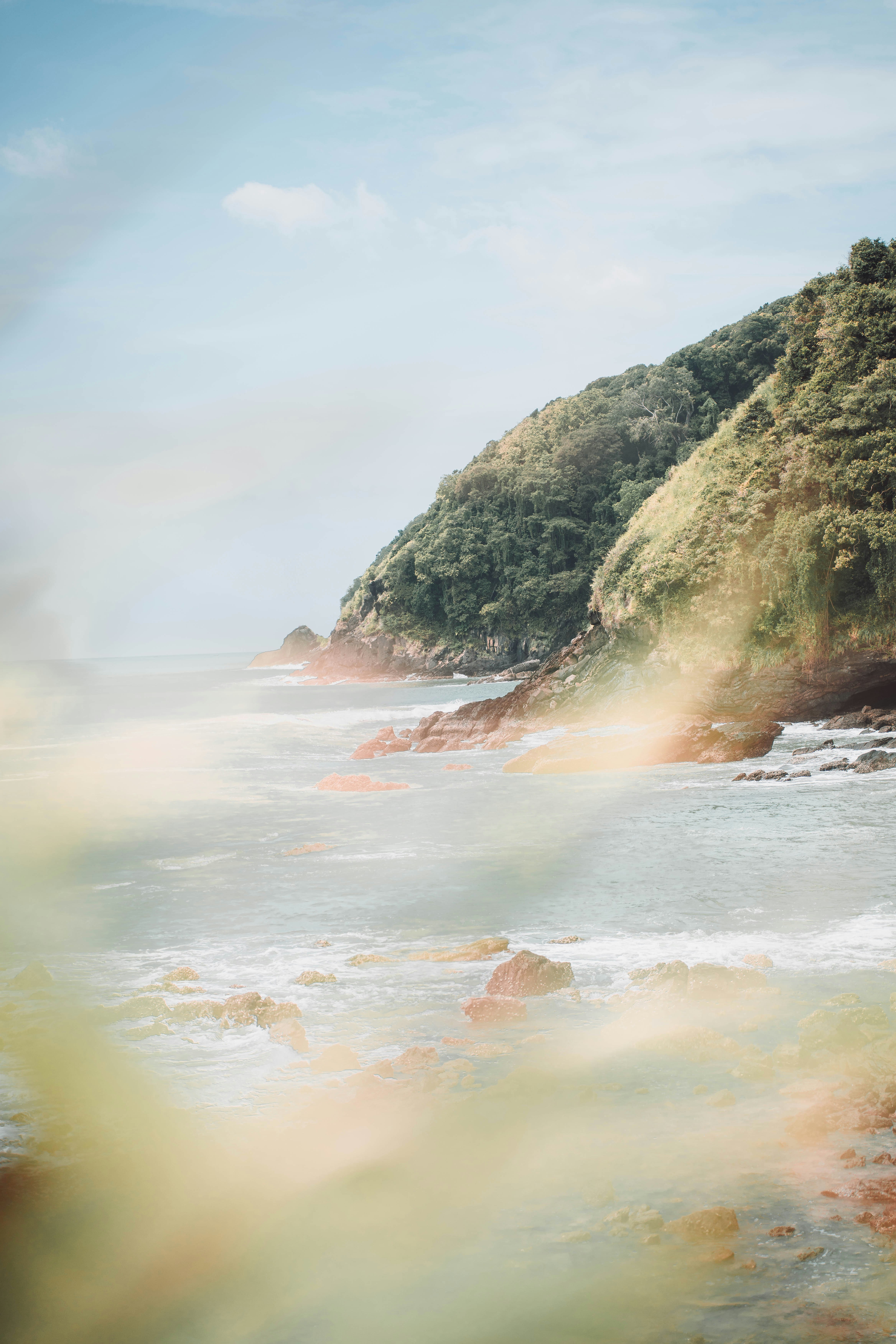 Mist Veil Over the Rocky Cove