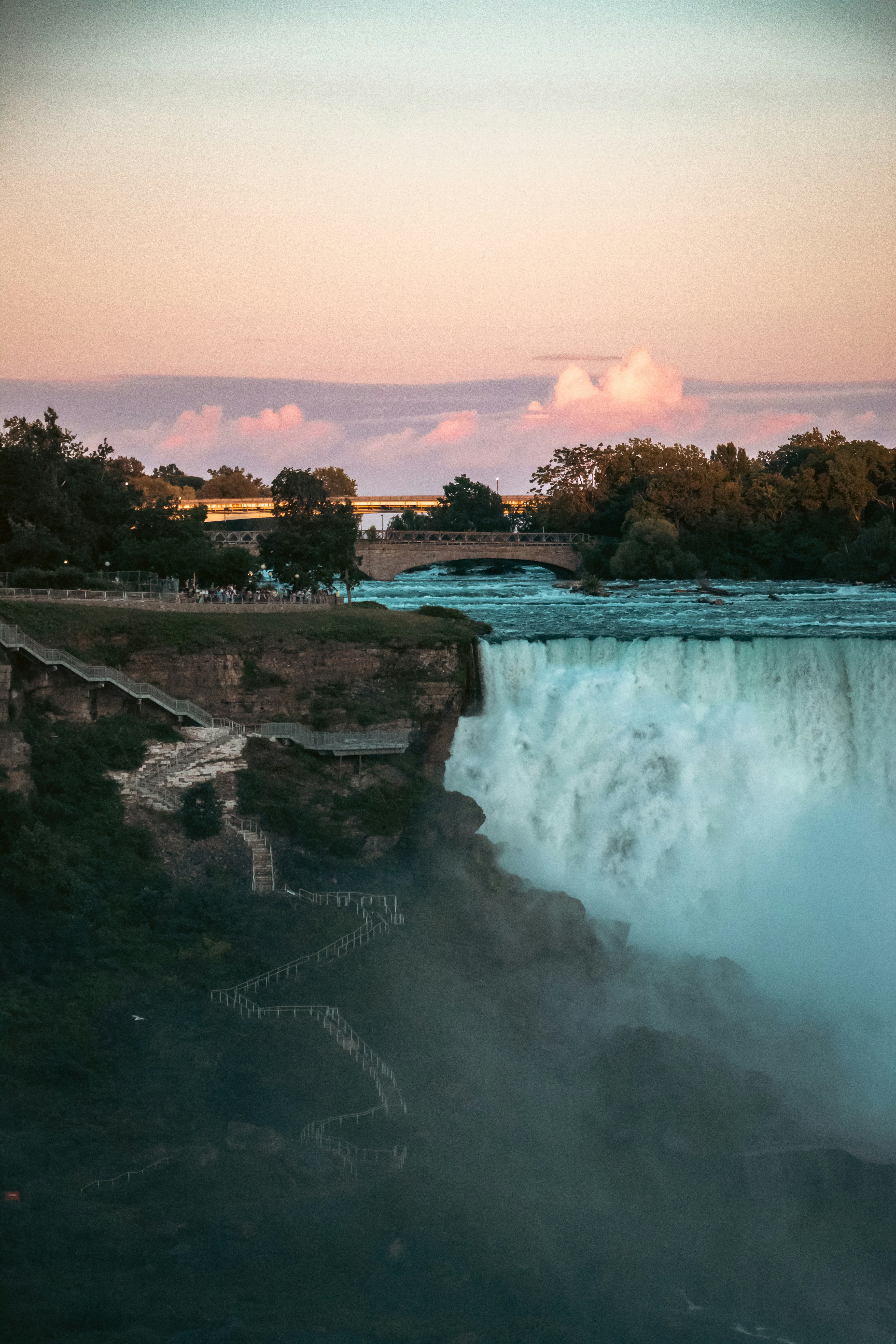 Violet Mist at the Edge: Sunset Across Niagara’s Falls