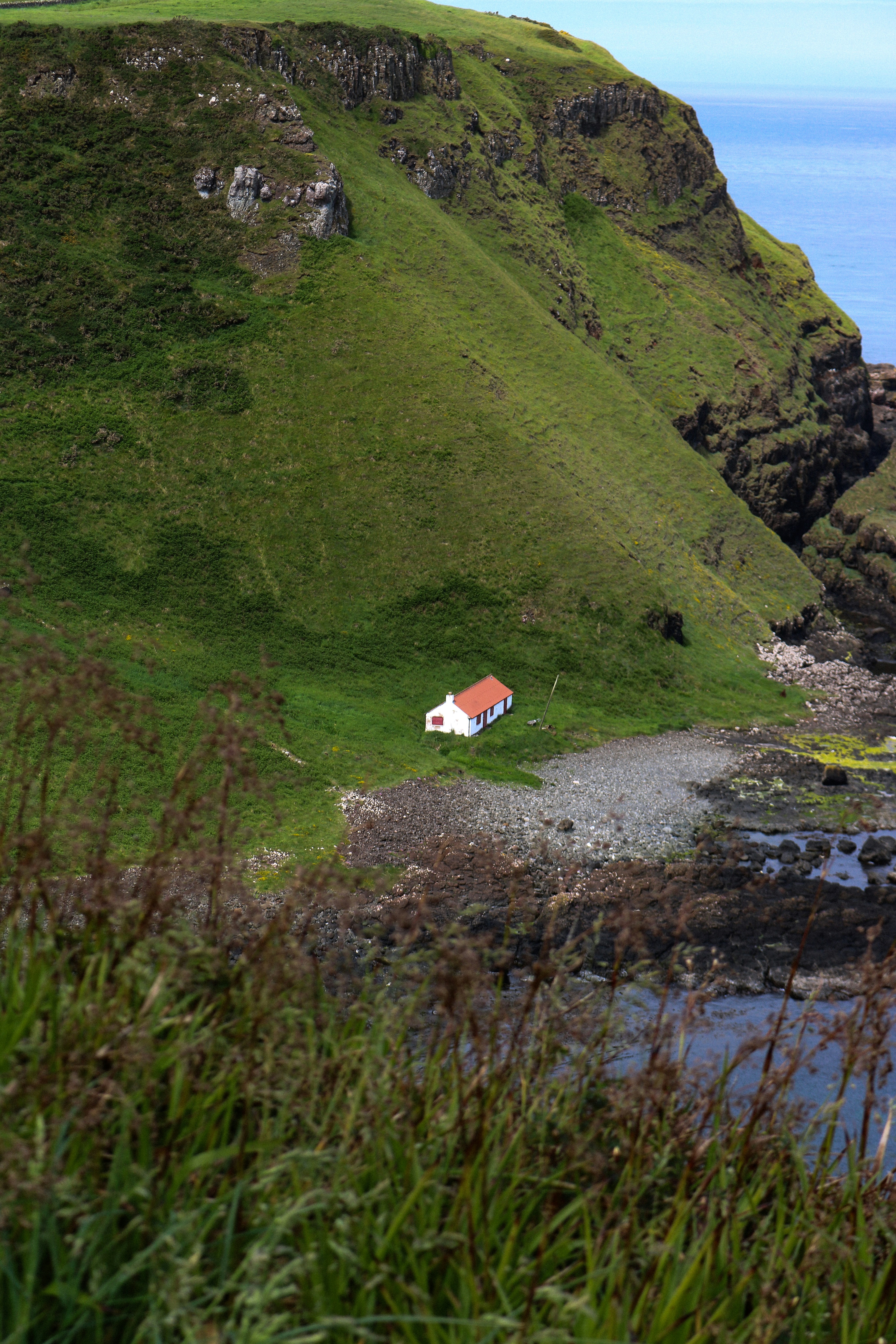 Isolated Cottage on a Cliffside Meadow