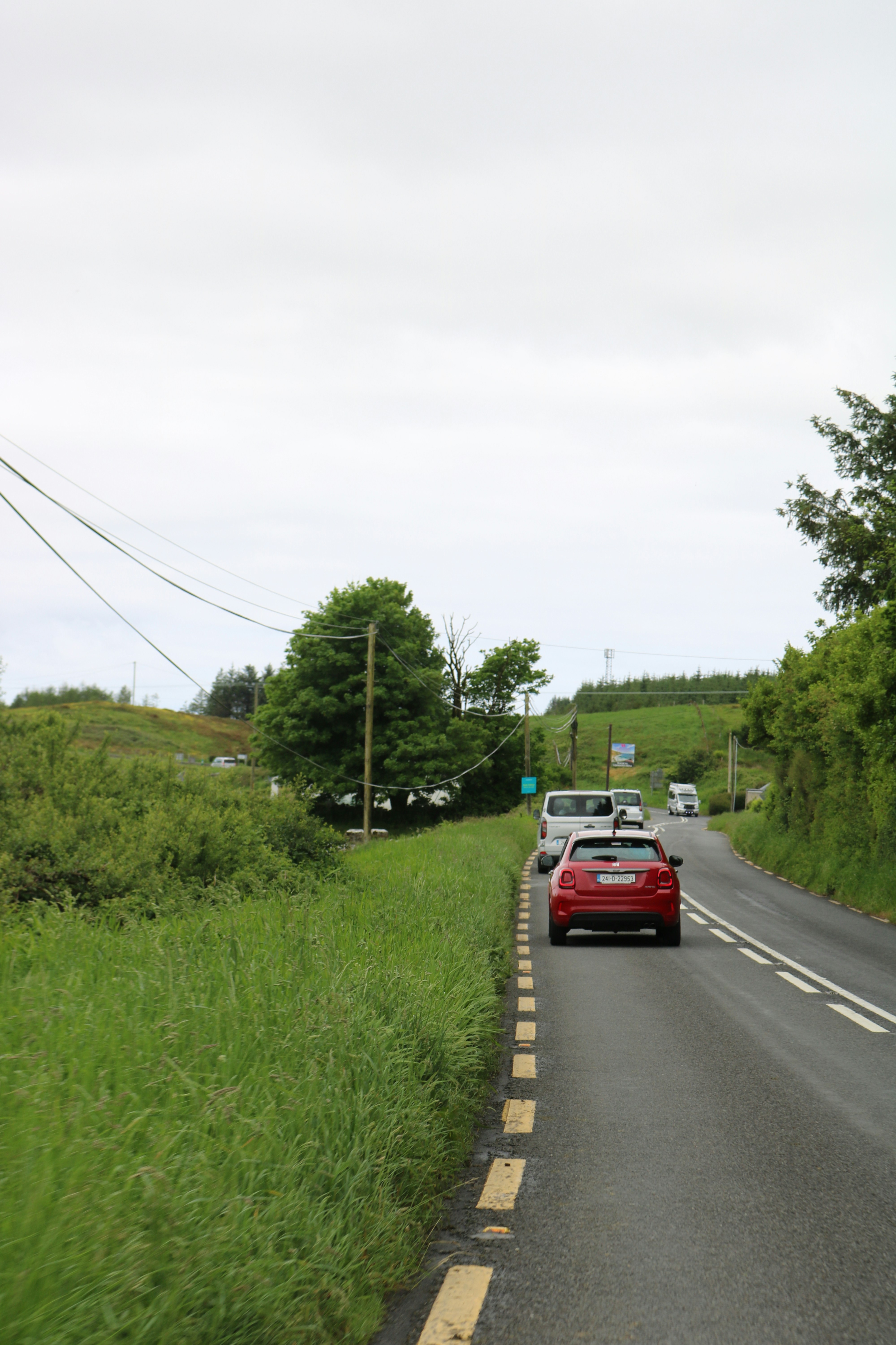 Red Hatch on a Quiet Rural Road