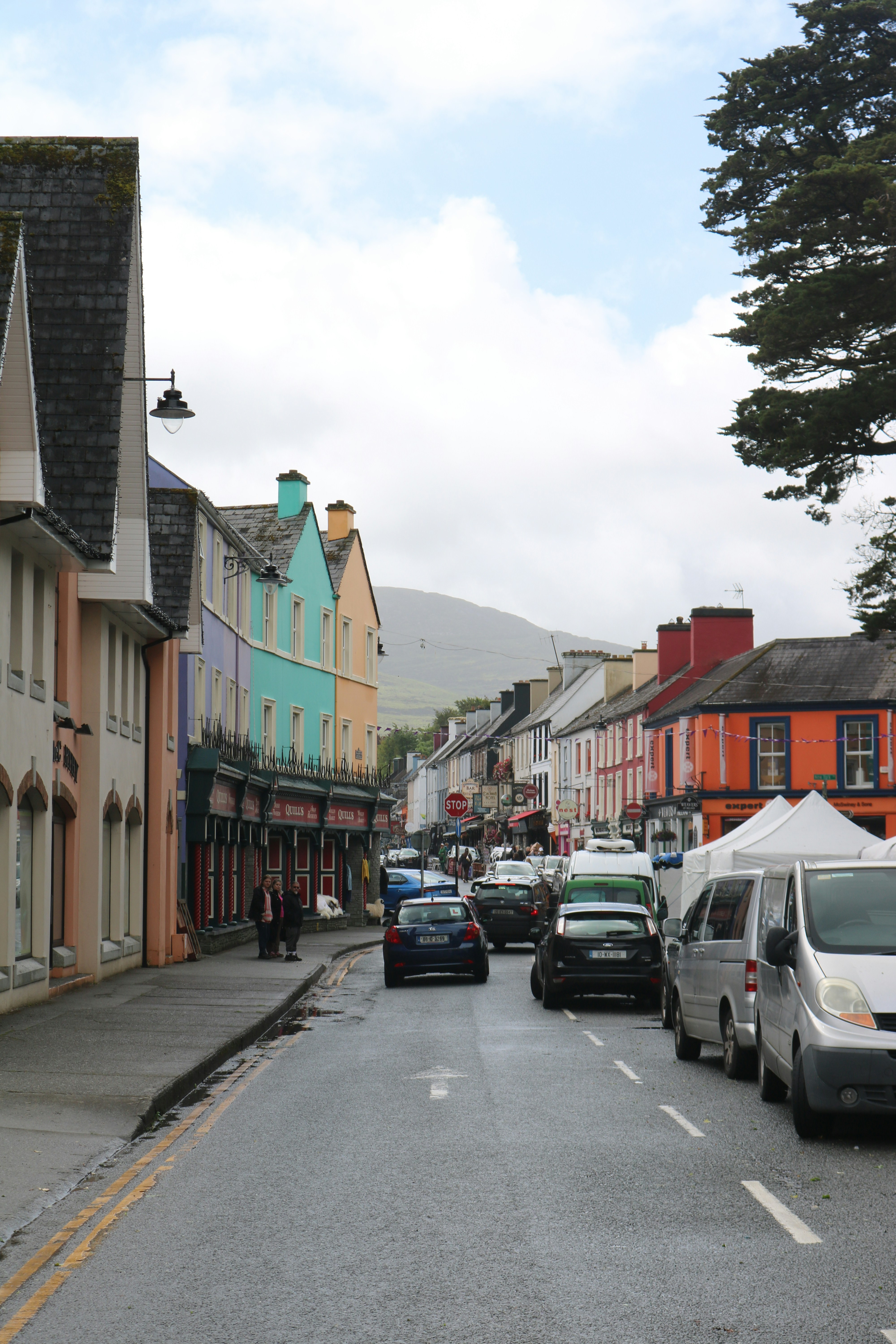 Colorful High Street in a Cozy Coastal Town