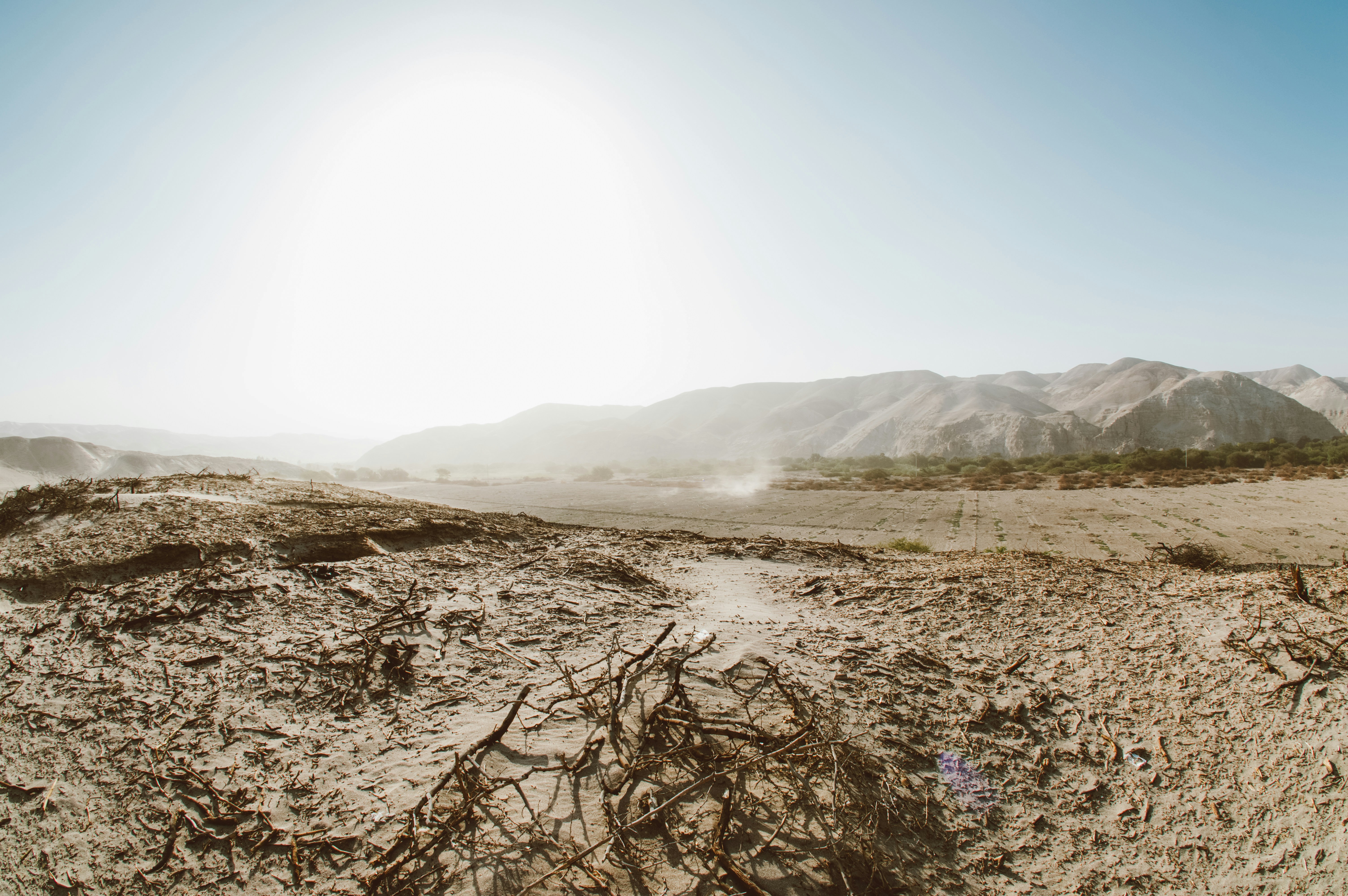 Desert Ridge Under a Blinding Sun