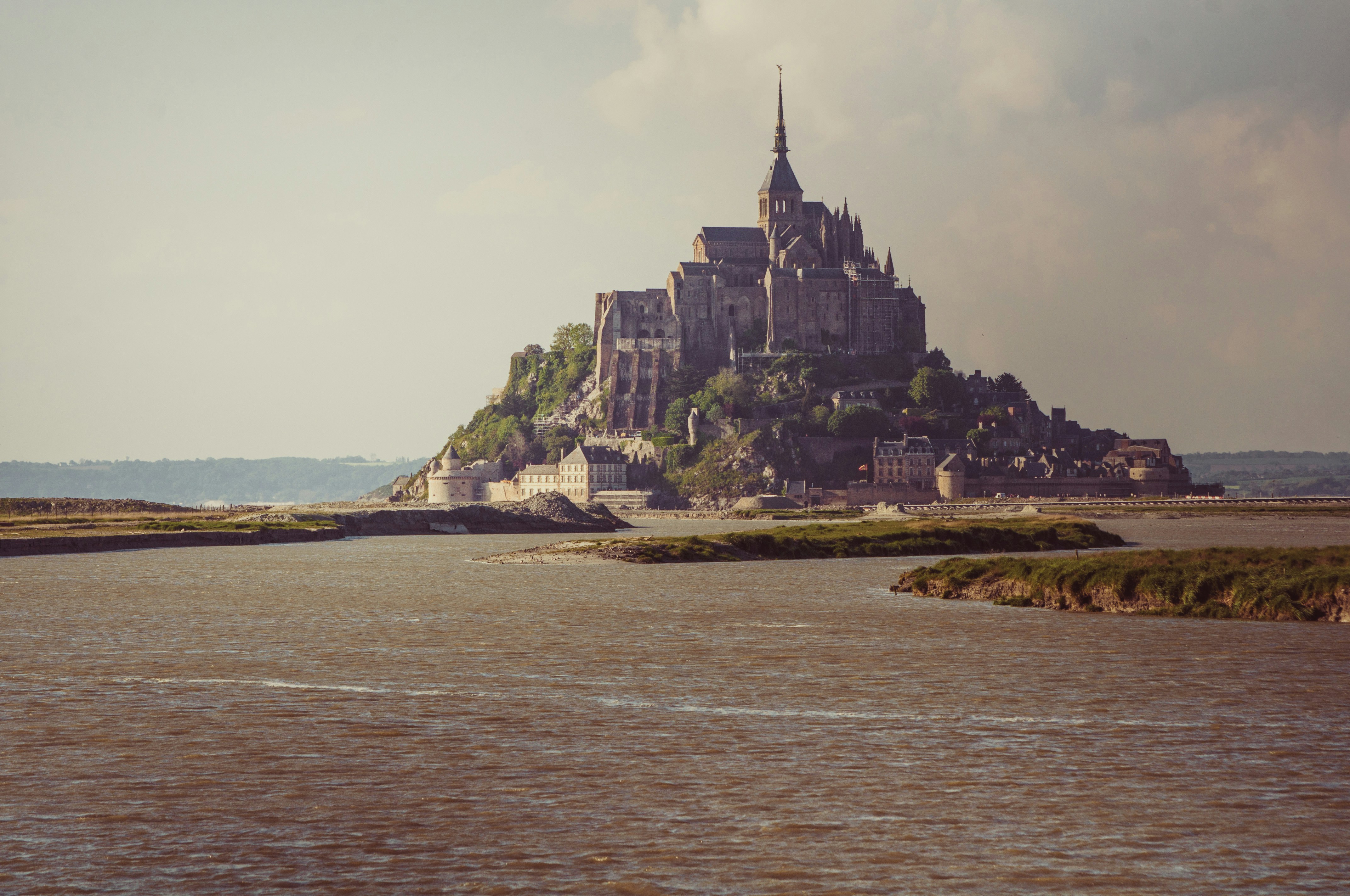 Mont Saint-Michel Rising Above Tidal Moor