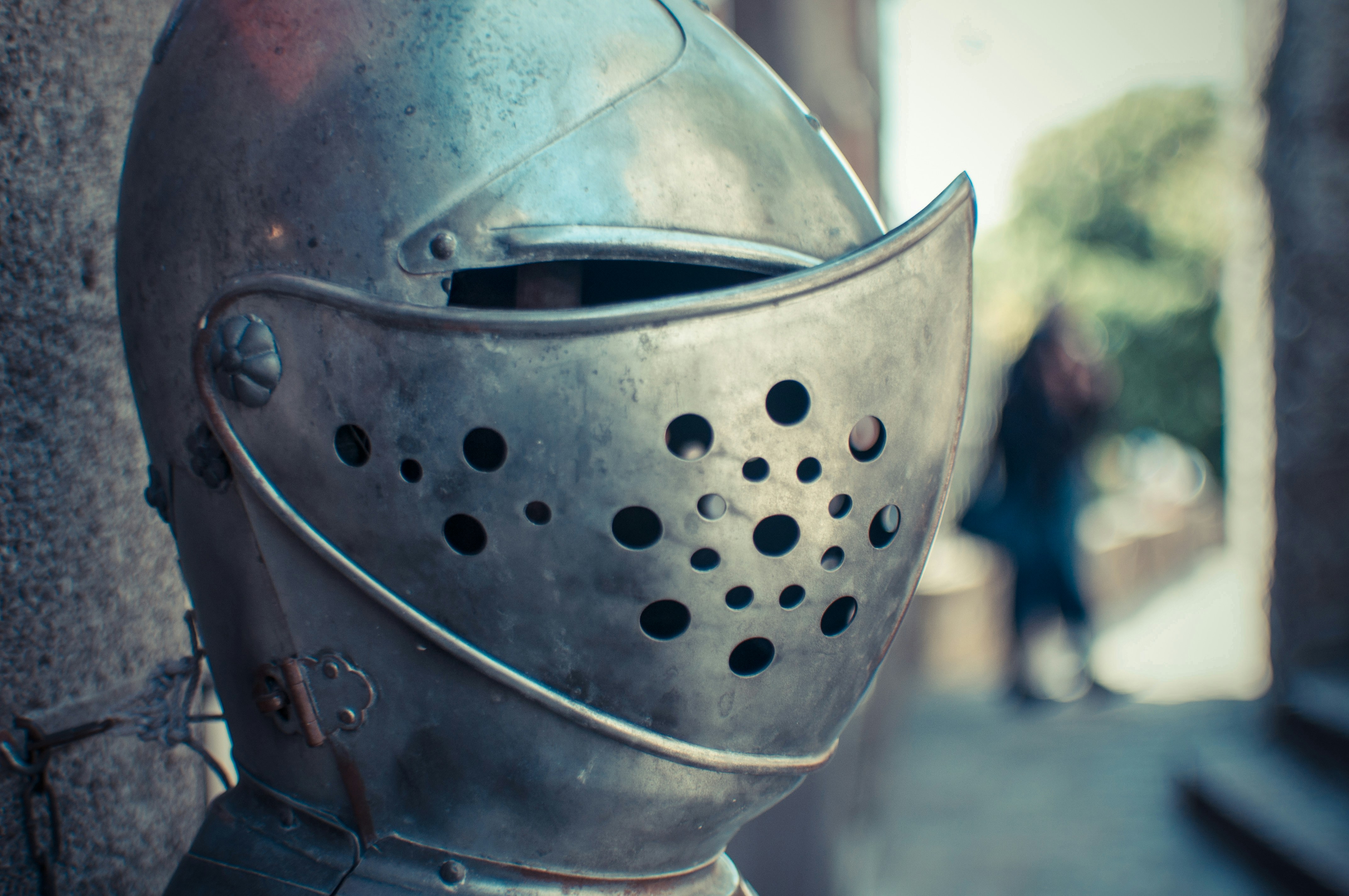 Iron Echoes: A Knight's Visage in Quiet Passage
