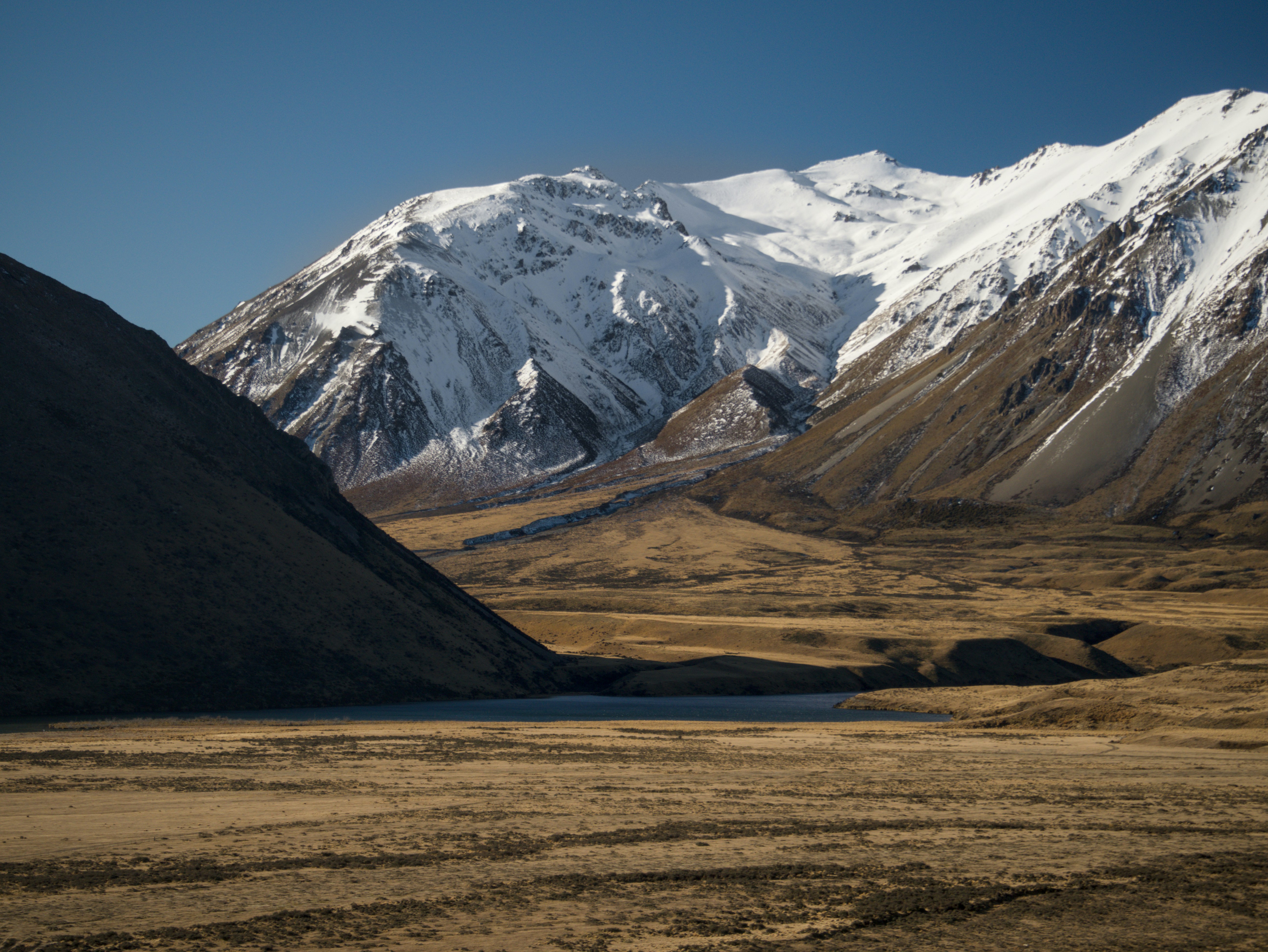 Snowbound Valley Between Twin Peaks