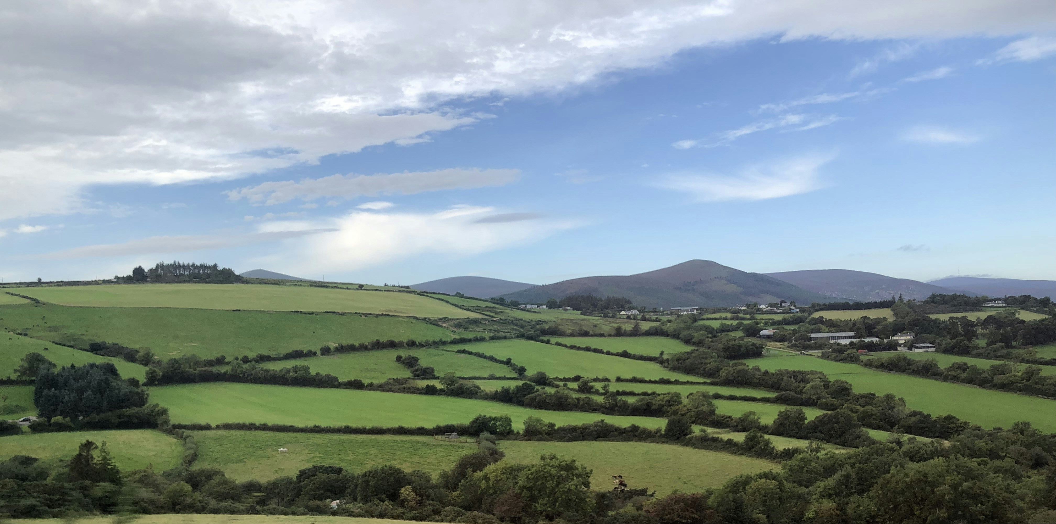 Patchwork Hills Under a Clear Sky