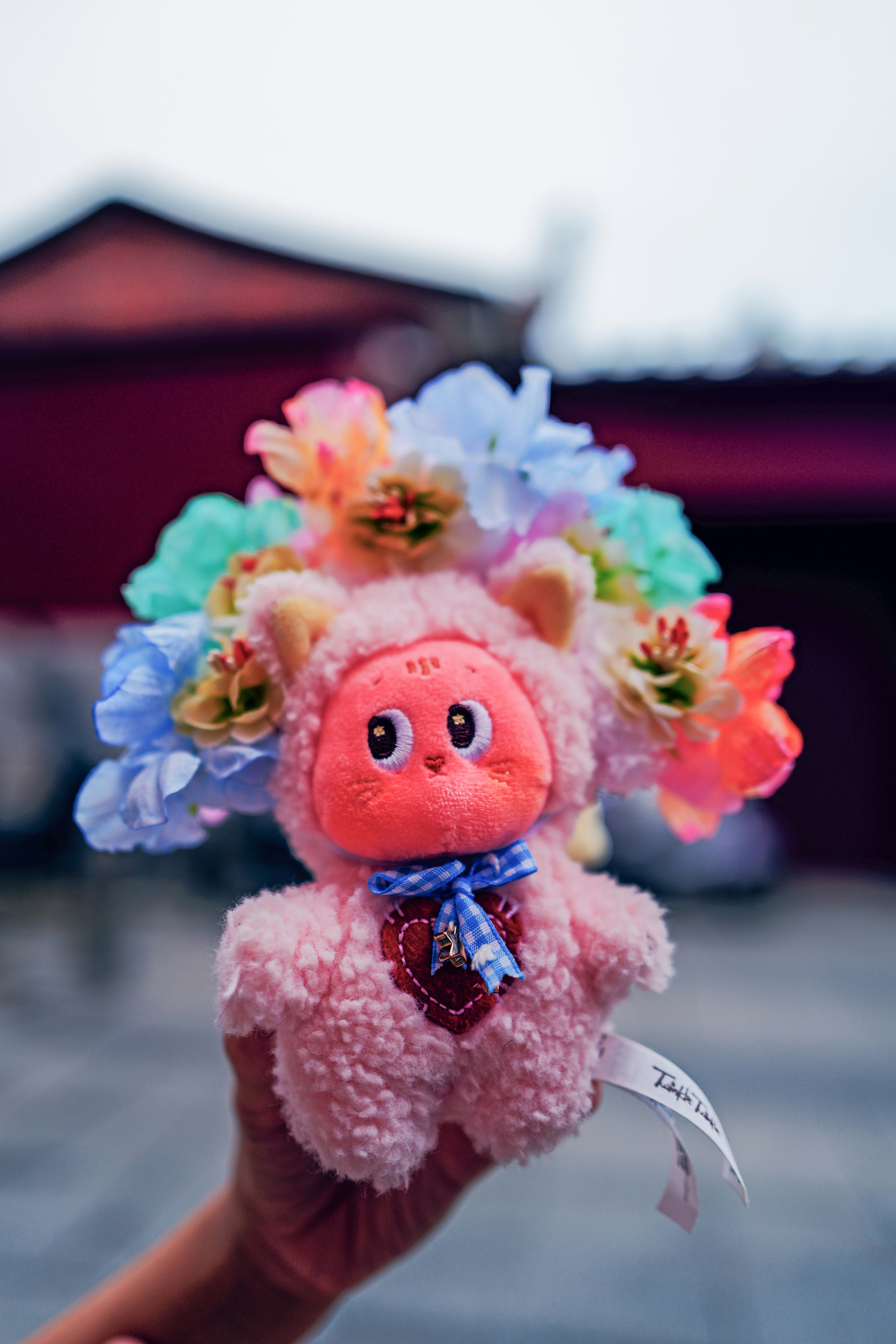 Floral Halo Plush: A Cute Keepsake with Colorful Bloom crown