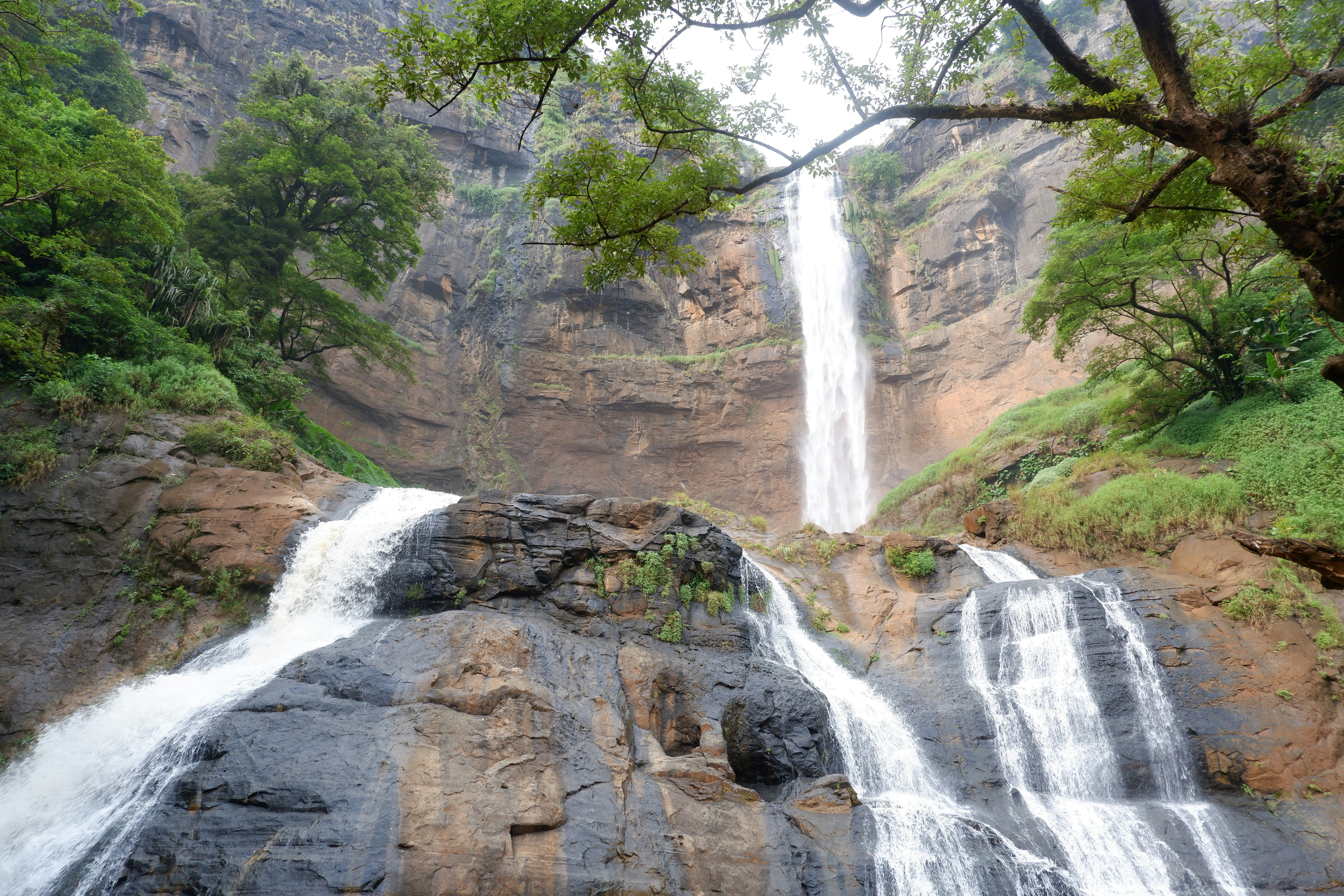 Cascade Crown: Veil of Water over Ancient Stone
