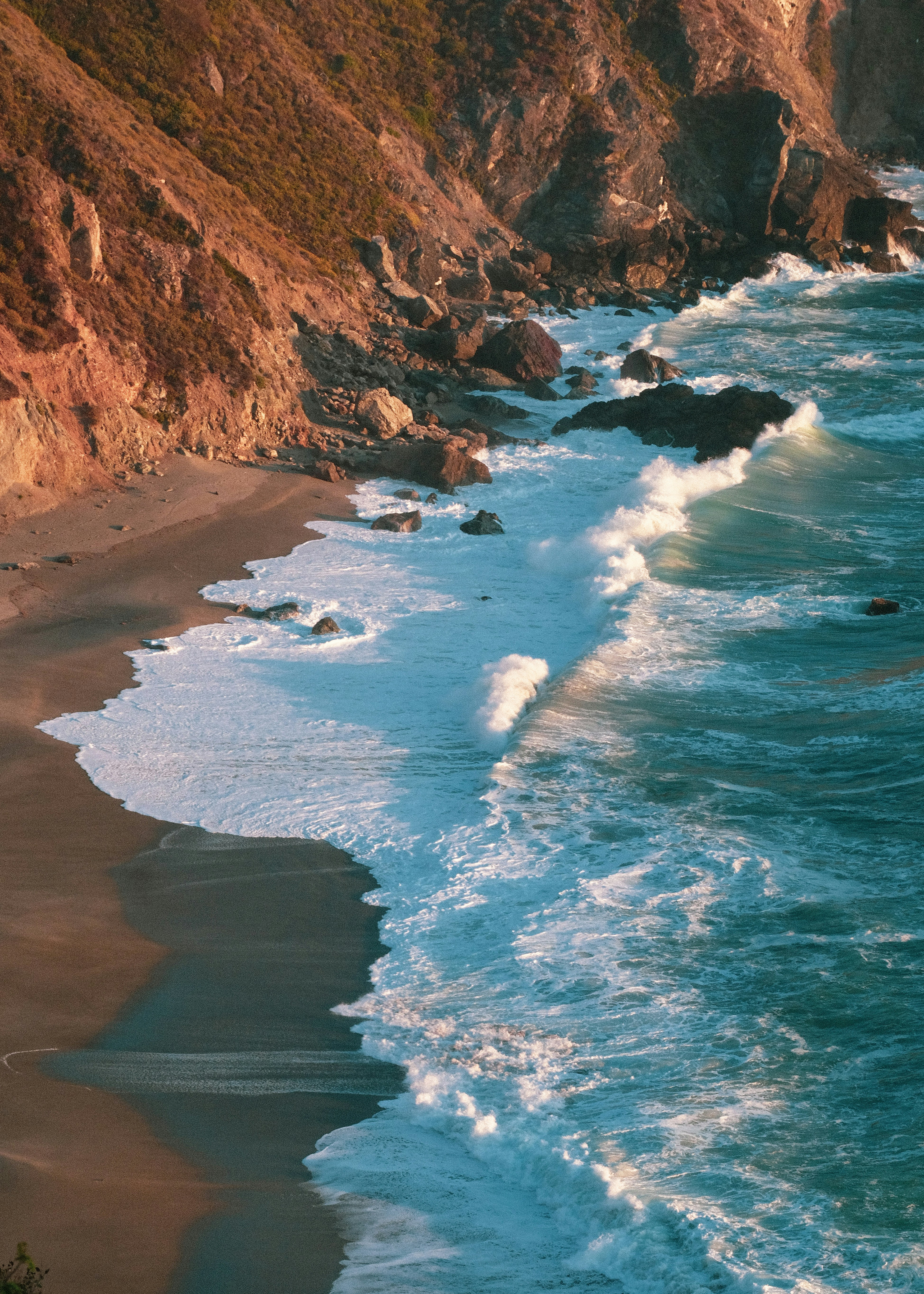 Sunlit Shoreline: A Quiet Climb Along Rogue Cliffs