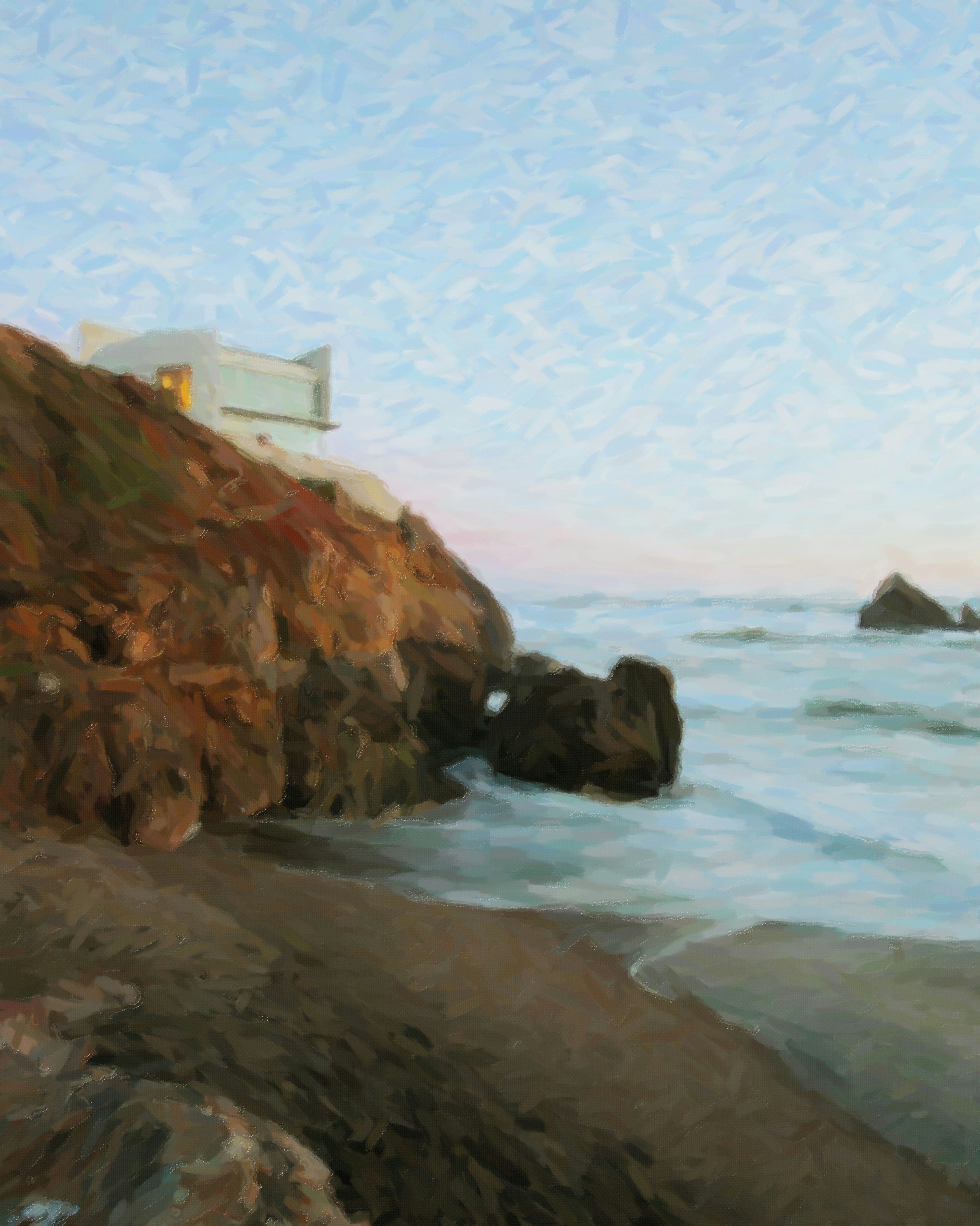 Cliffside Crest: A Coastal Sculpted by Light