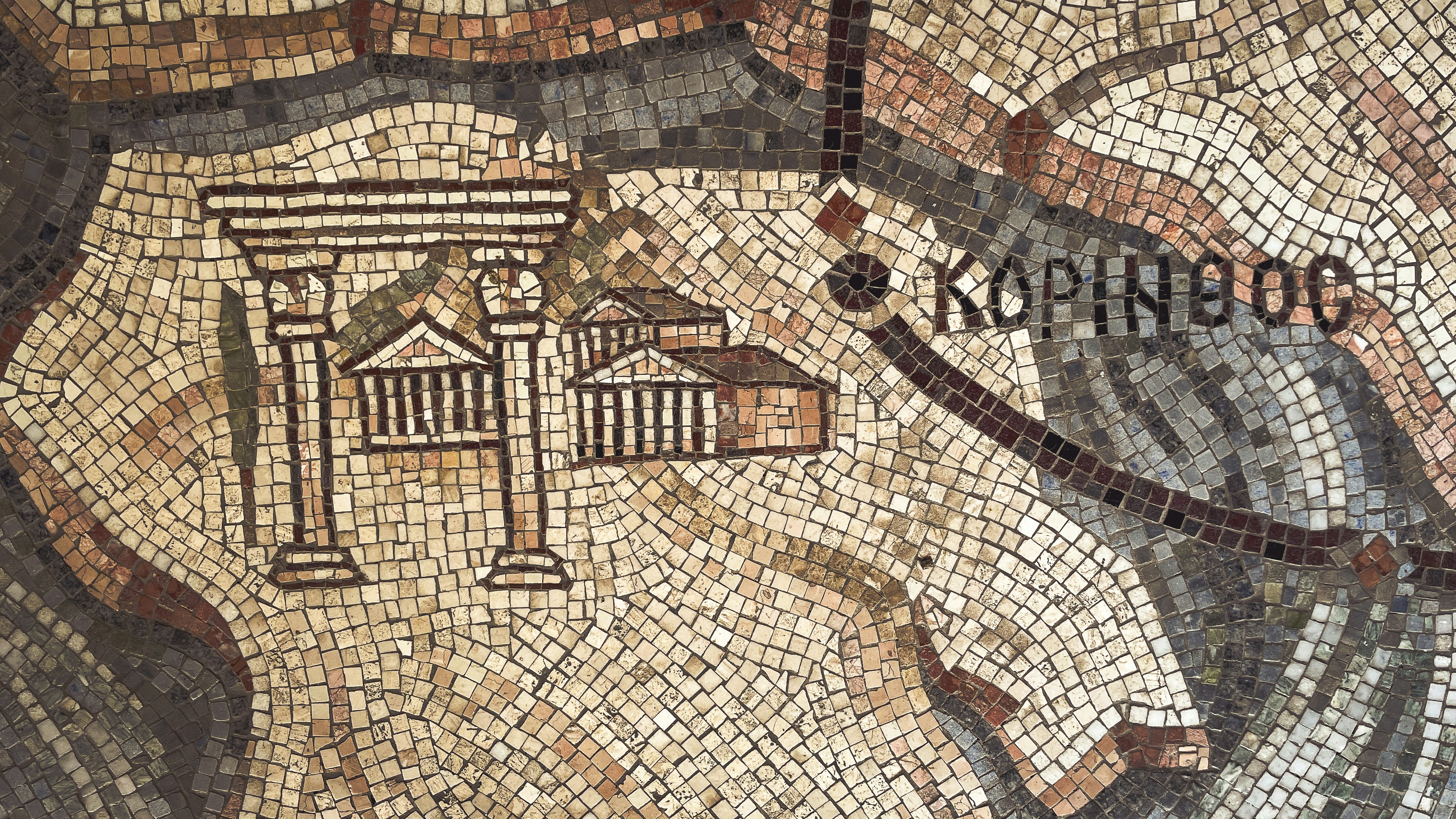Mosaic of Ancient Ruins: A Tile-Crafted Terrace Pathway