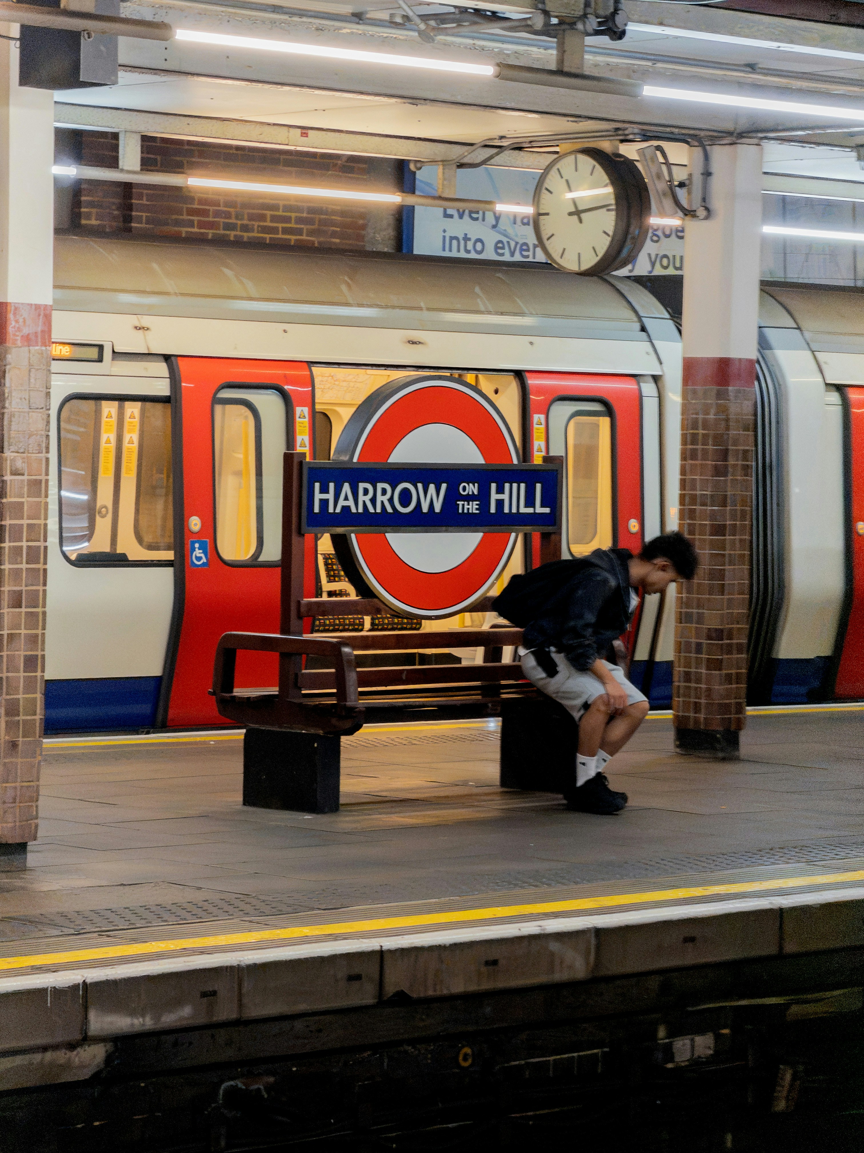 Harrow on the Platform: A Quiet Pause by the London Underground