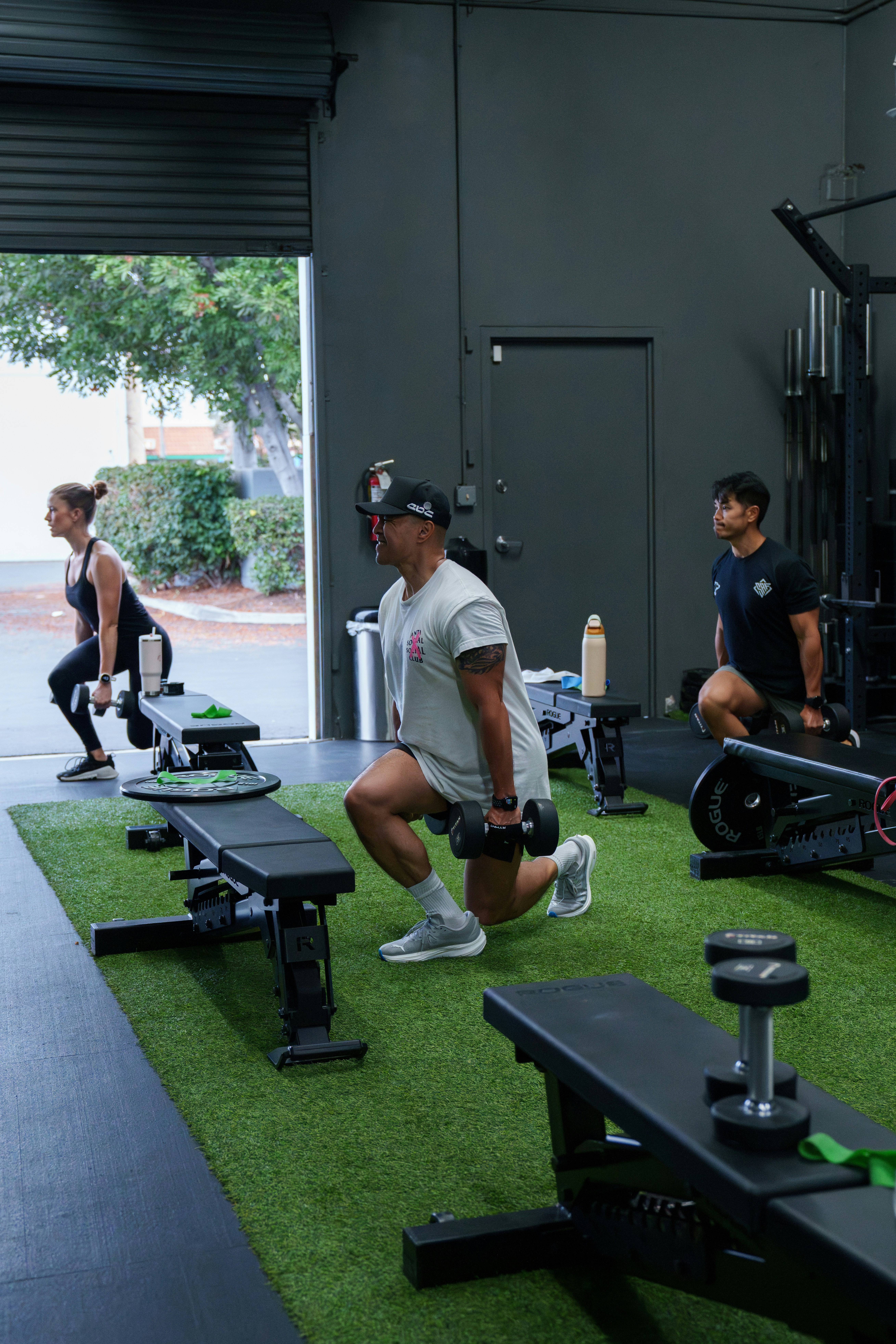 Lunge Circuit in a Quiet Gym: Focused Strength in Motion