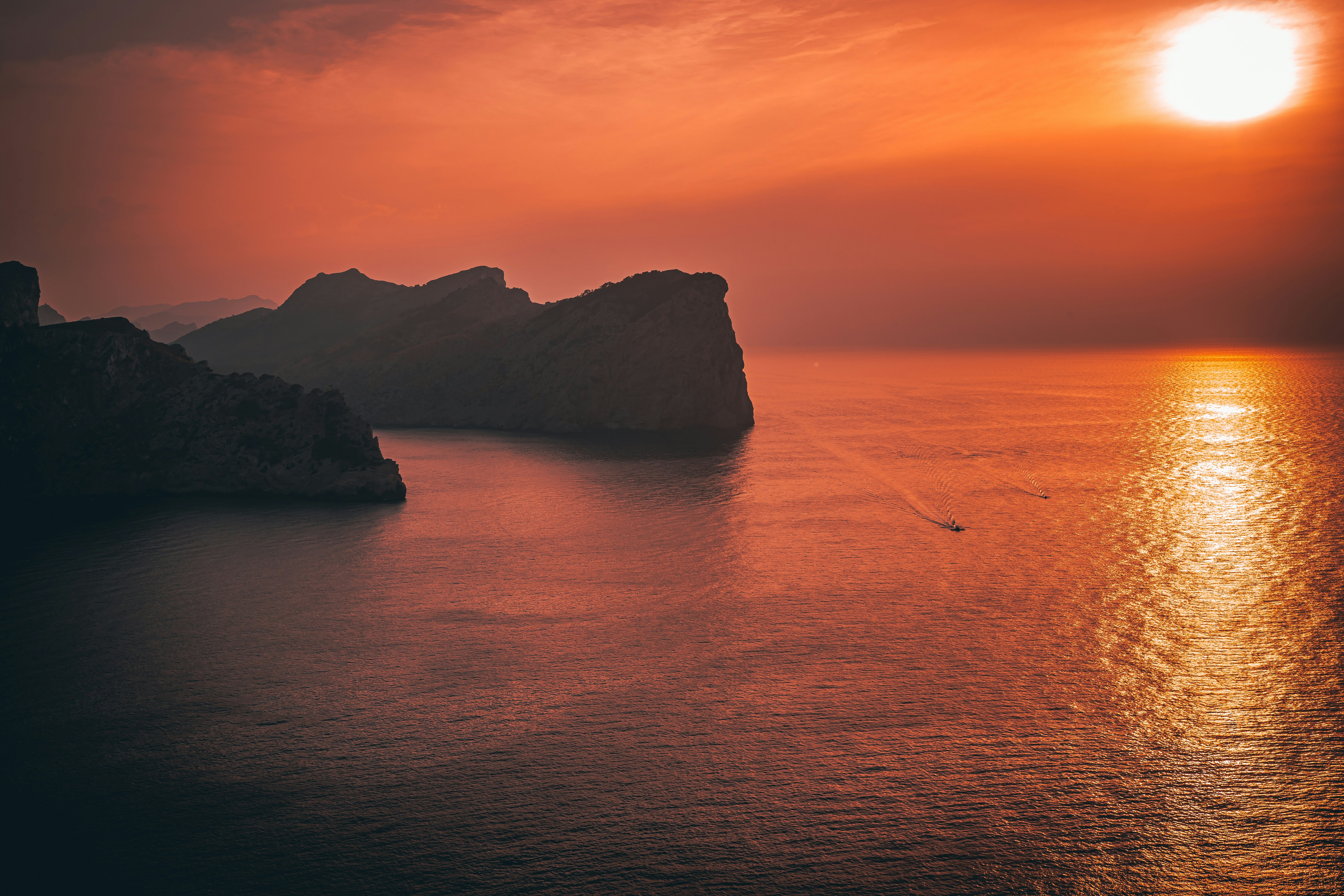 Sunlit Sea Cliffs at Dusk