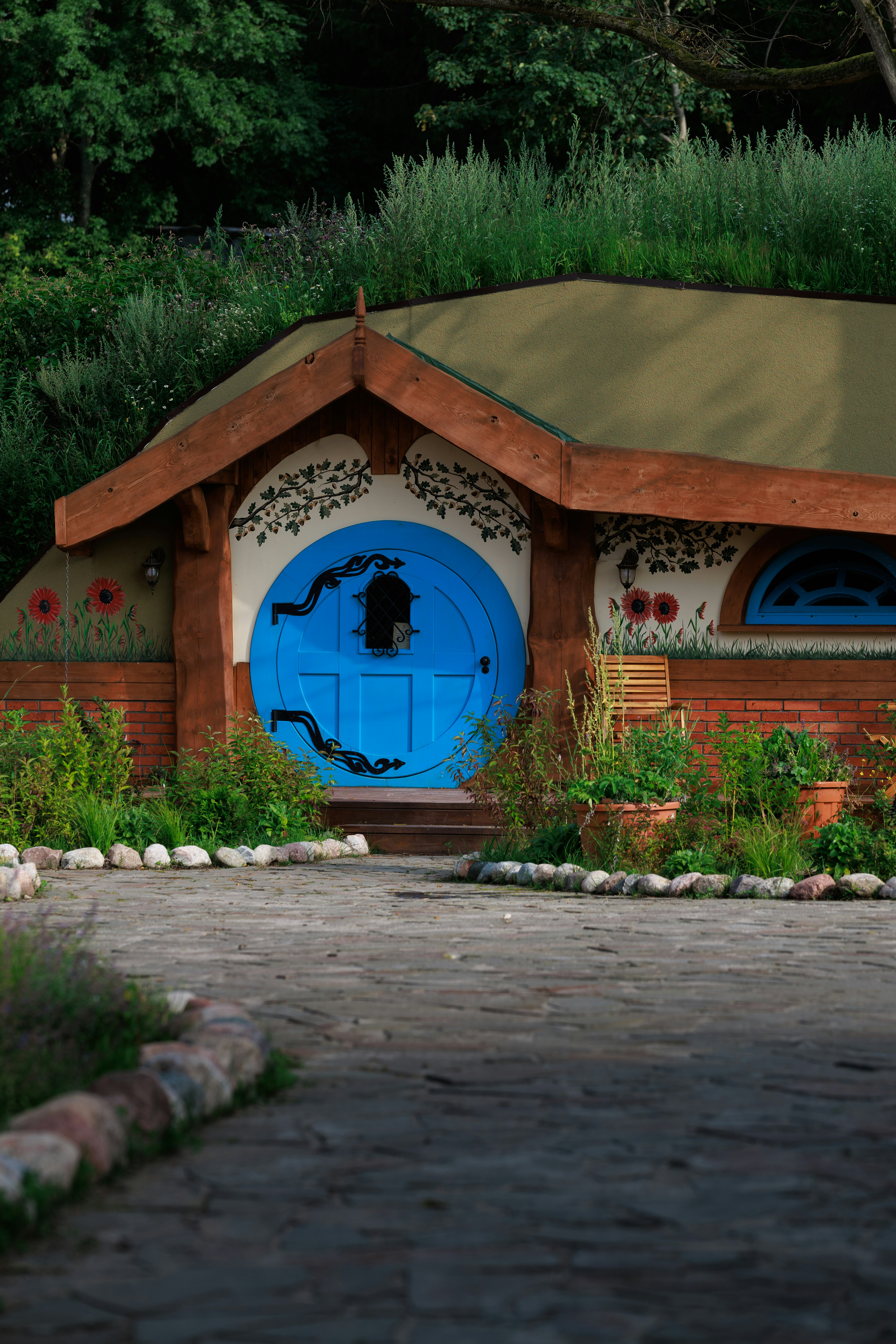 Blue Doorway in a Wandering Cottage Garden