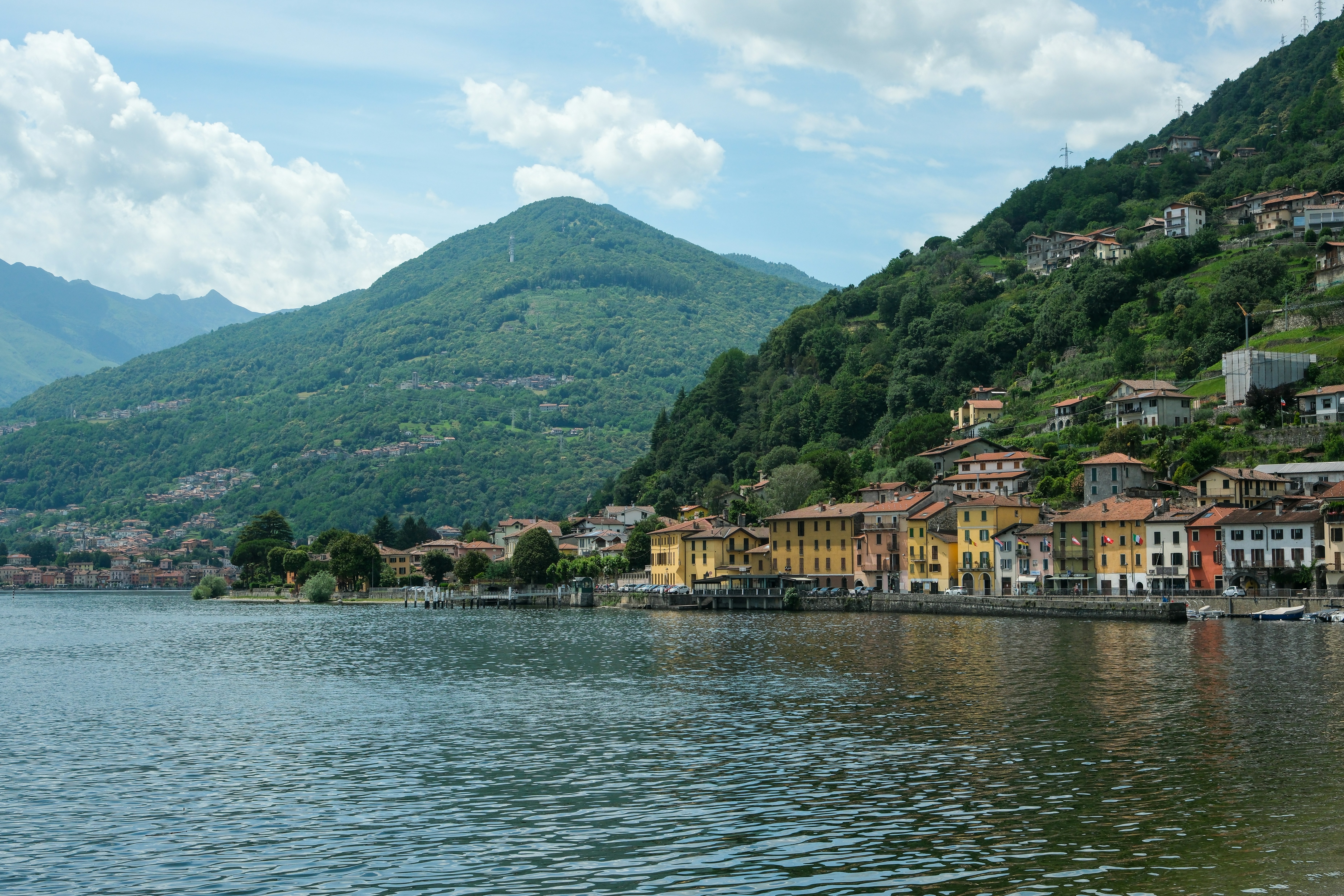 Lakeside Village Nestled at the Foot of Verdant Slopes