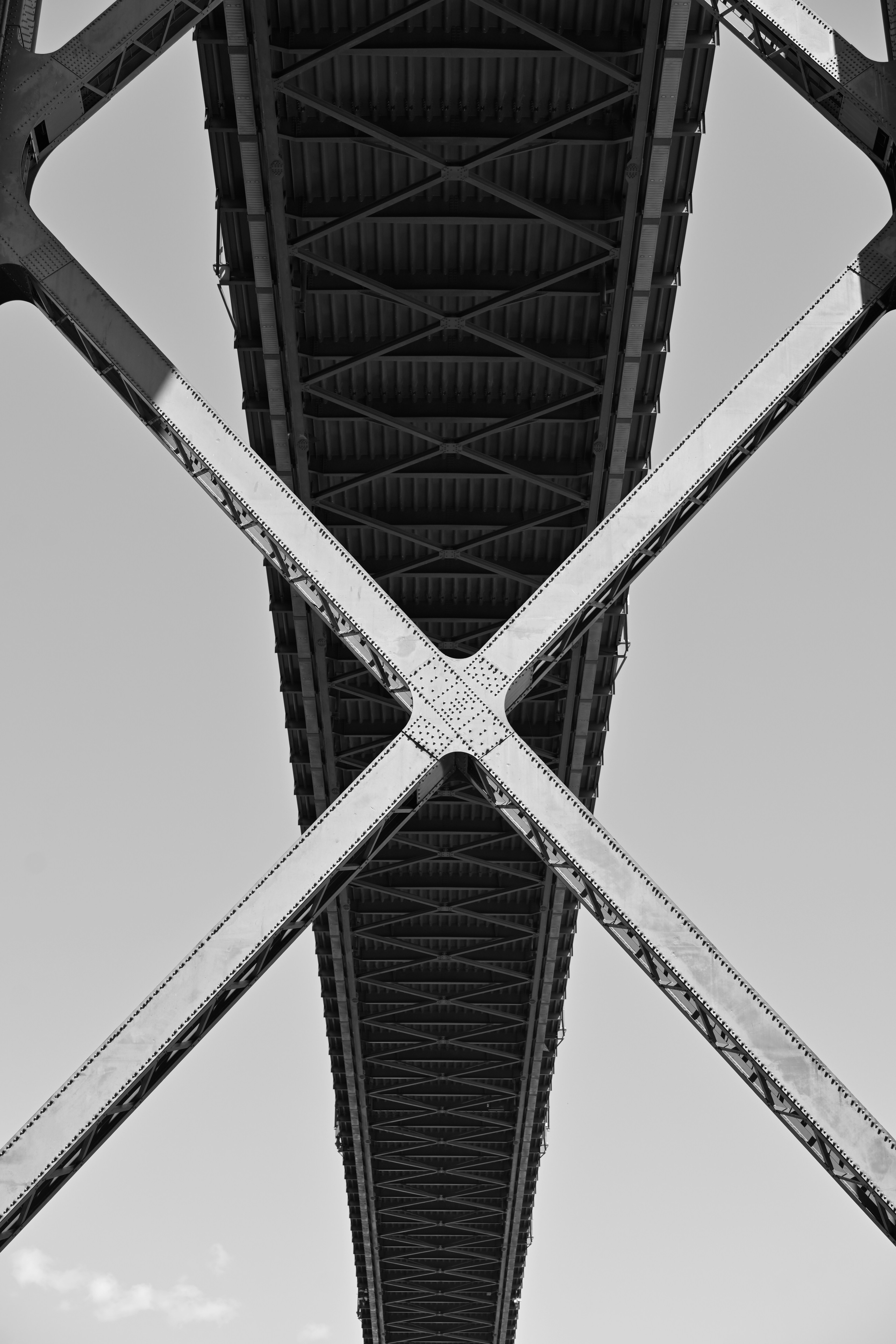 Under the Ribbed Span: A Monochrome Cross-Structure