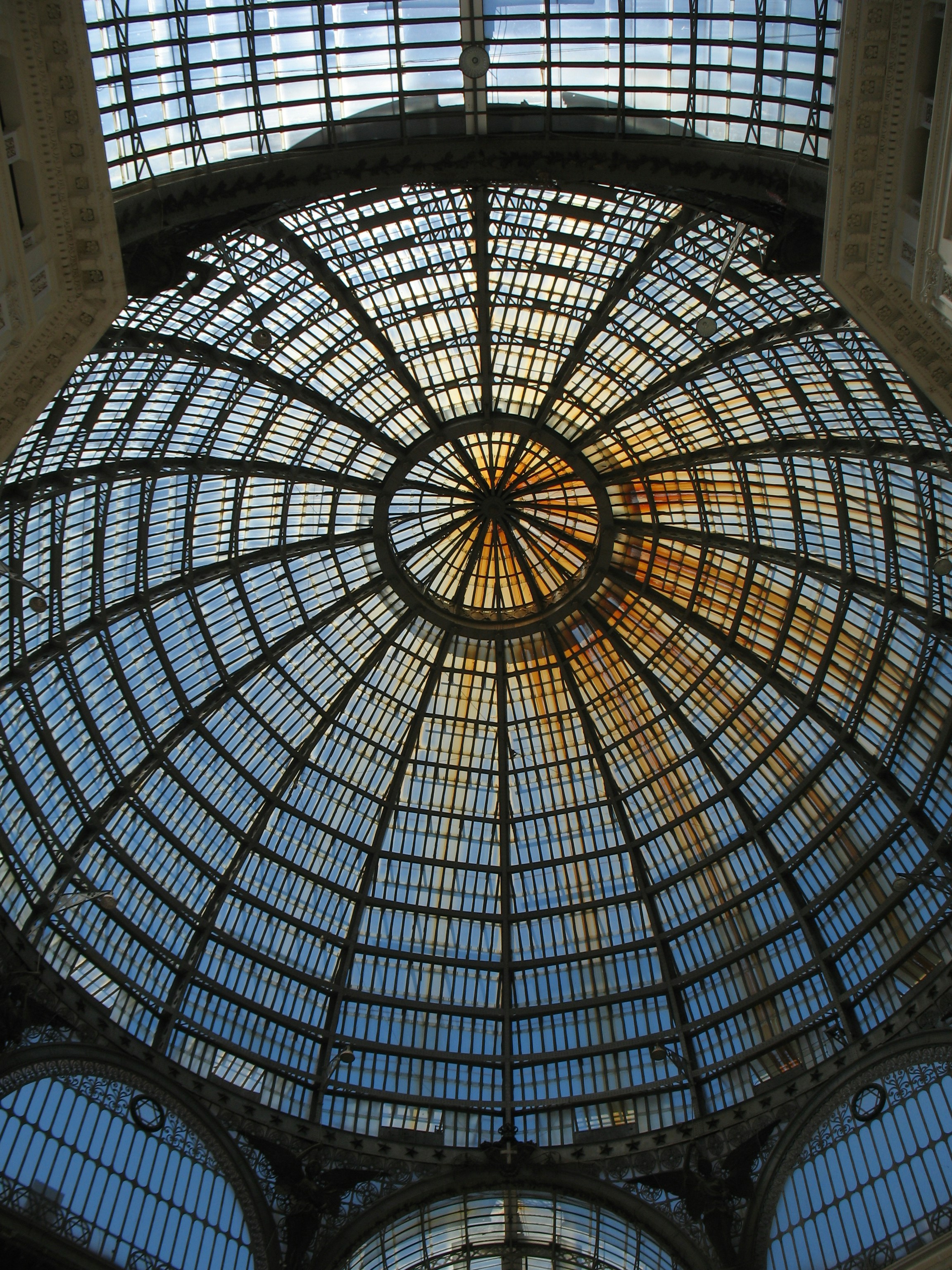 Radiant Convergence: A Glass Dome’s Geometric Symphony
