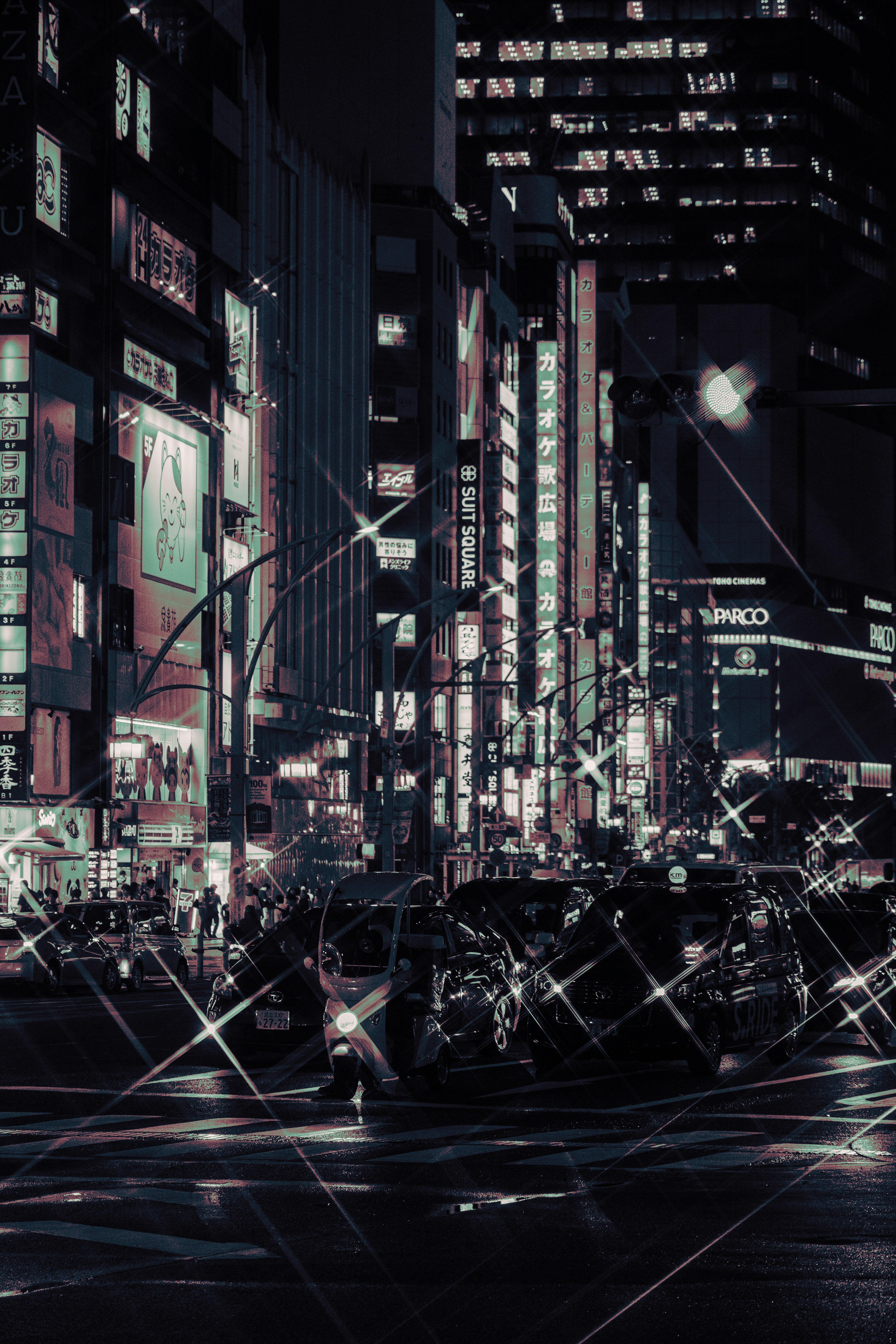 Neon Rain: Night Traffic in a Crowned City