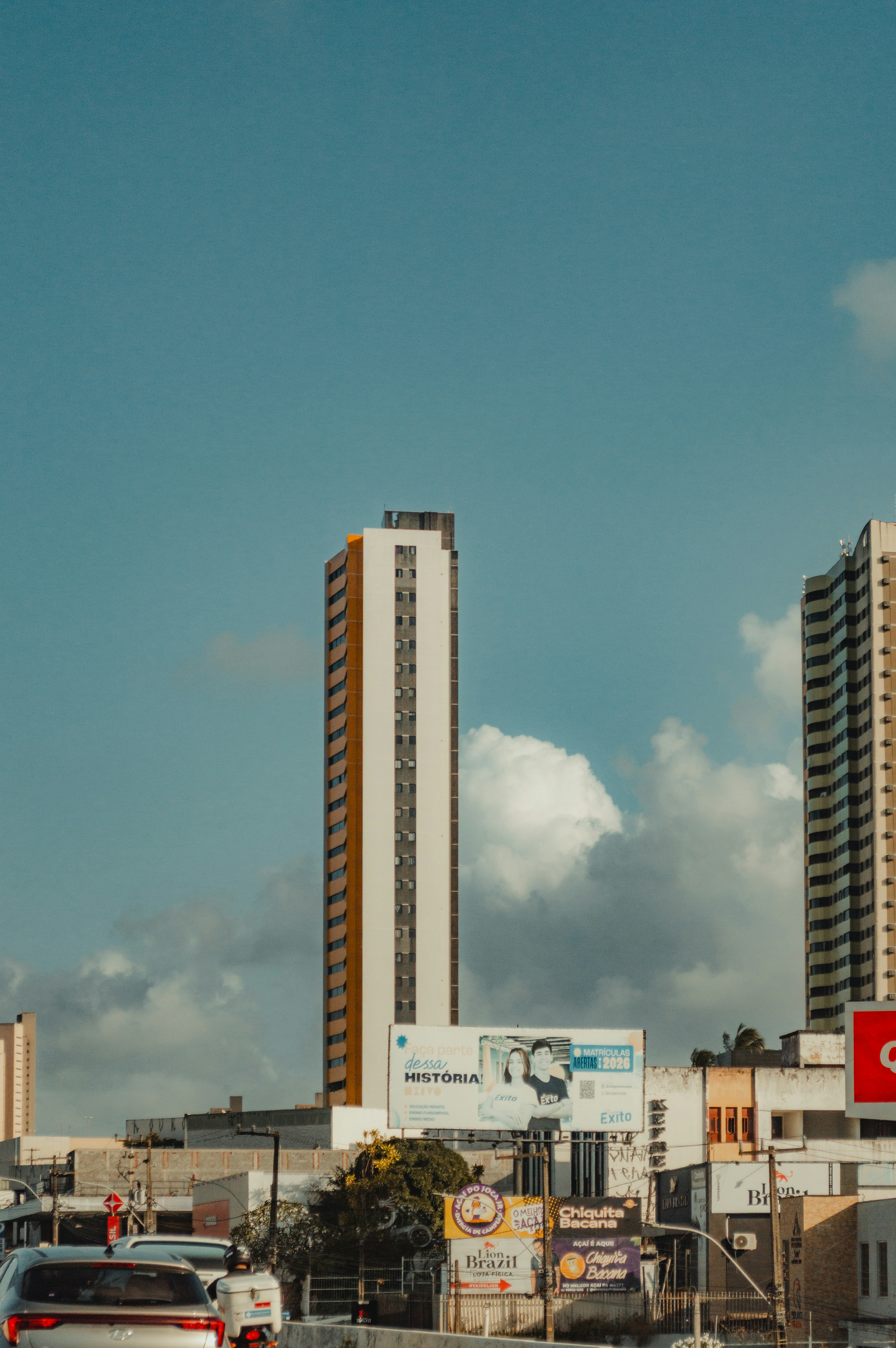 Tall Horizon: City Tower Against a Clear Sky