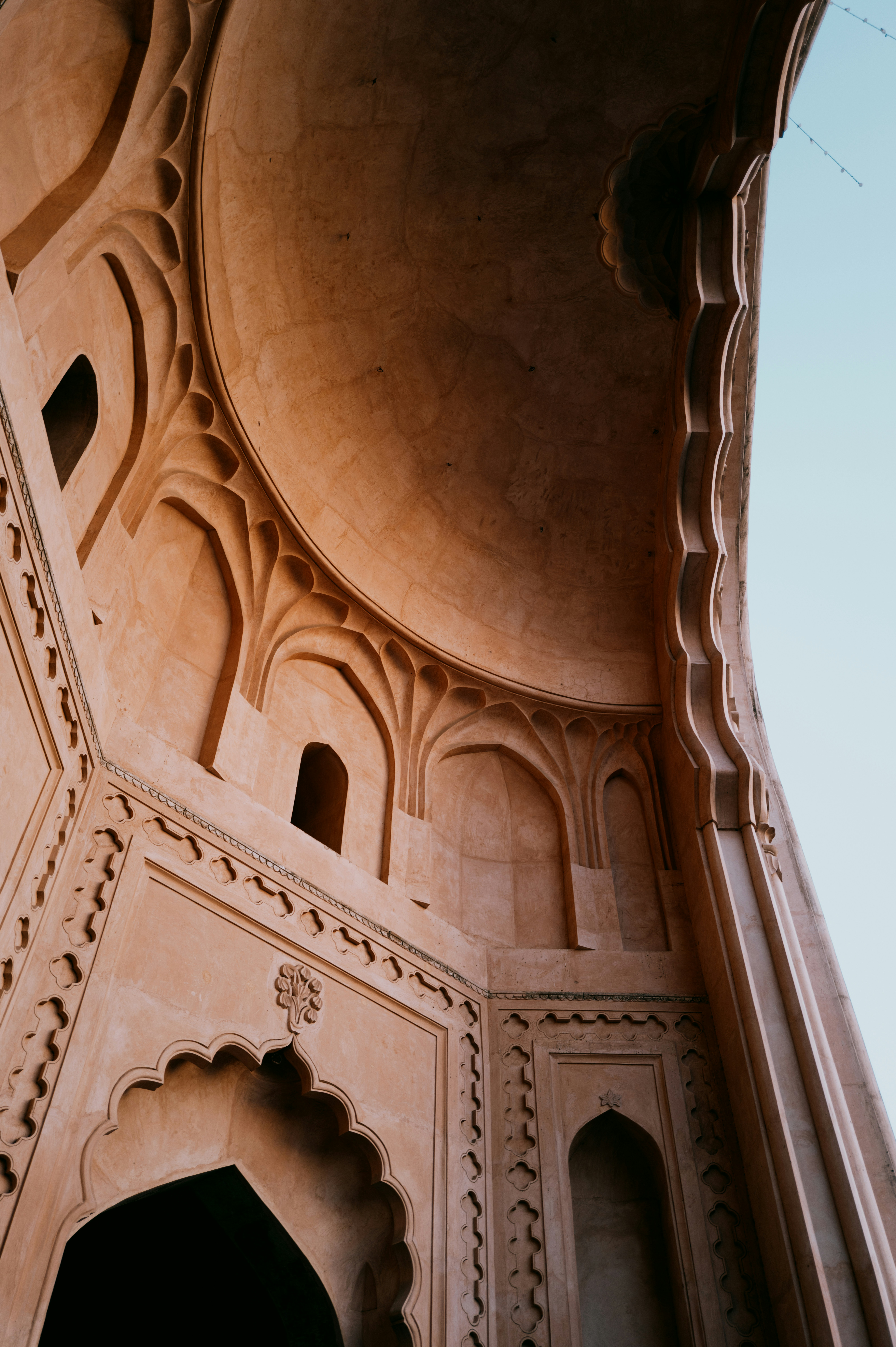 Sunlit Carved Arches: A Corner of Monolithic Architecture