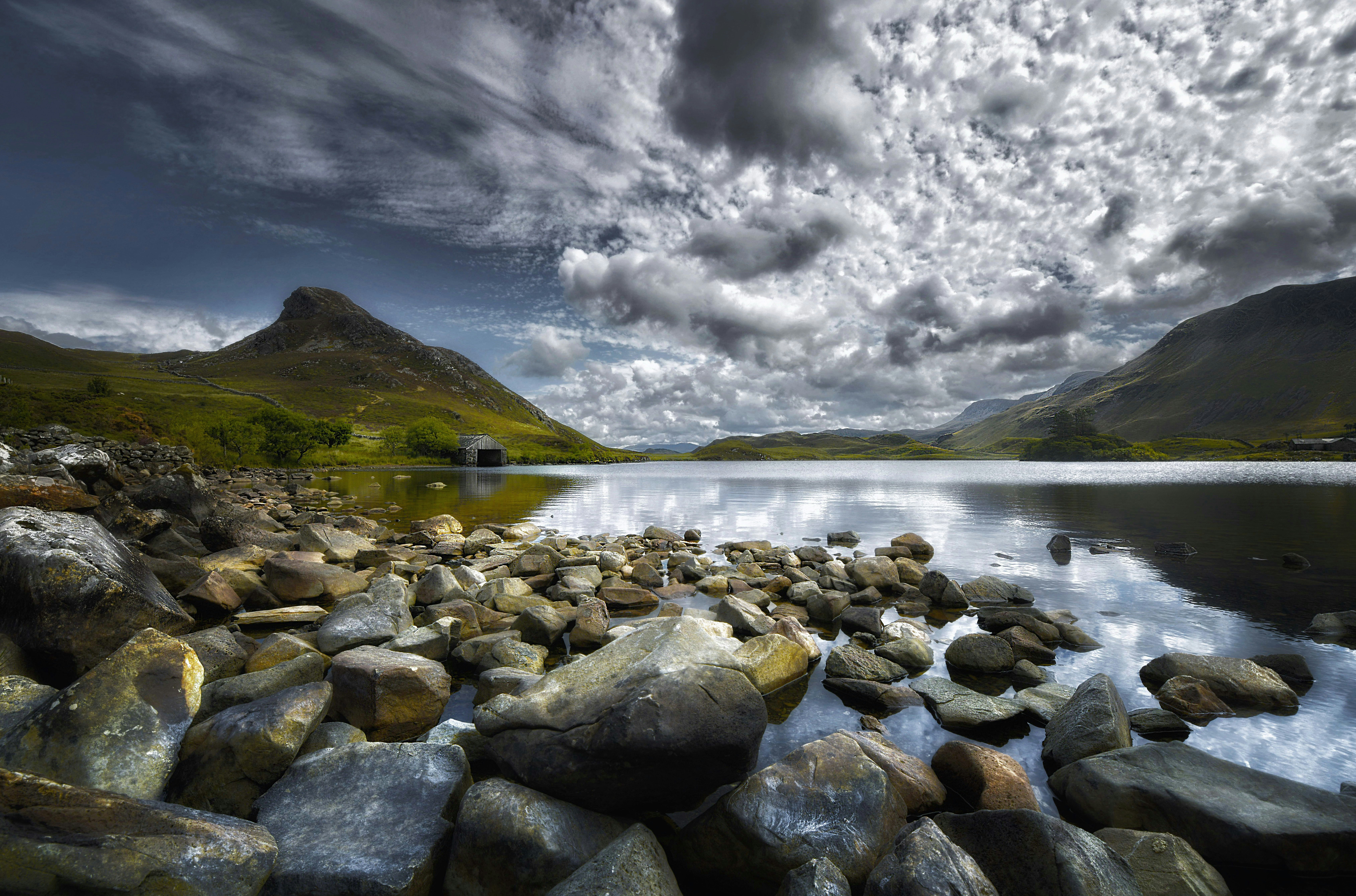 Moonlit Stones by a Quiet Glen